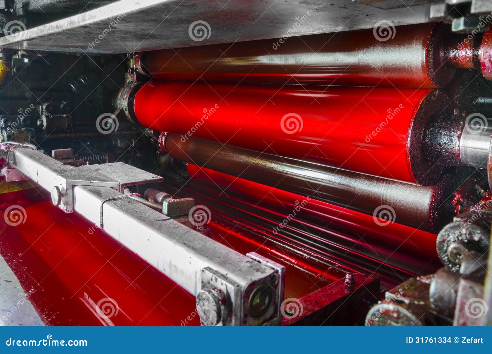 Print Machine, Red Magenda Ink Color Drum Stock Photo - Image of ...