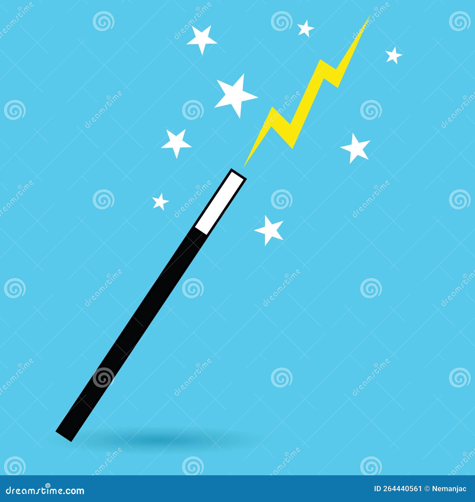 Magic Wand, Blue Background Stock Illustration - Illustration of desire ...