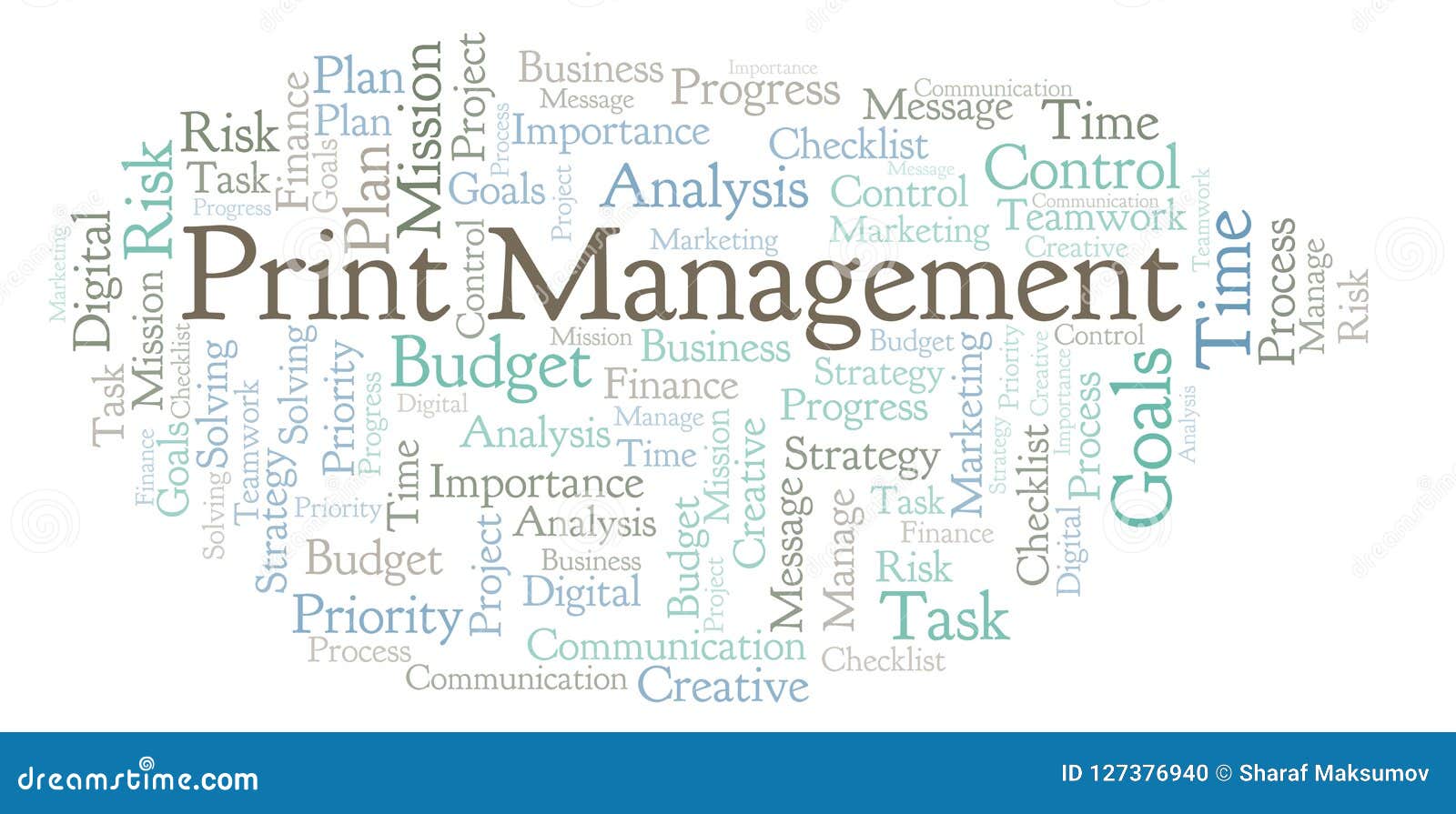 Print Management Word Cloud, Made with Text only. Stock Illustration ...