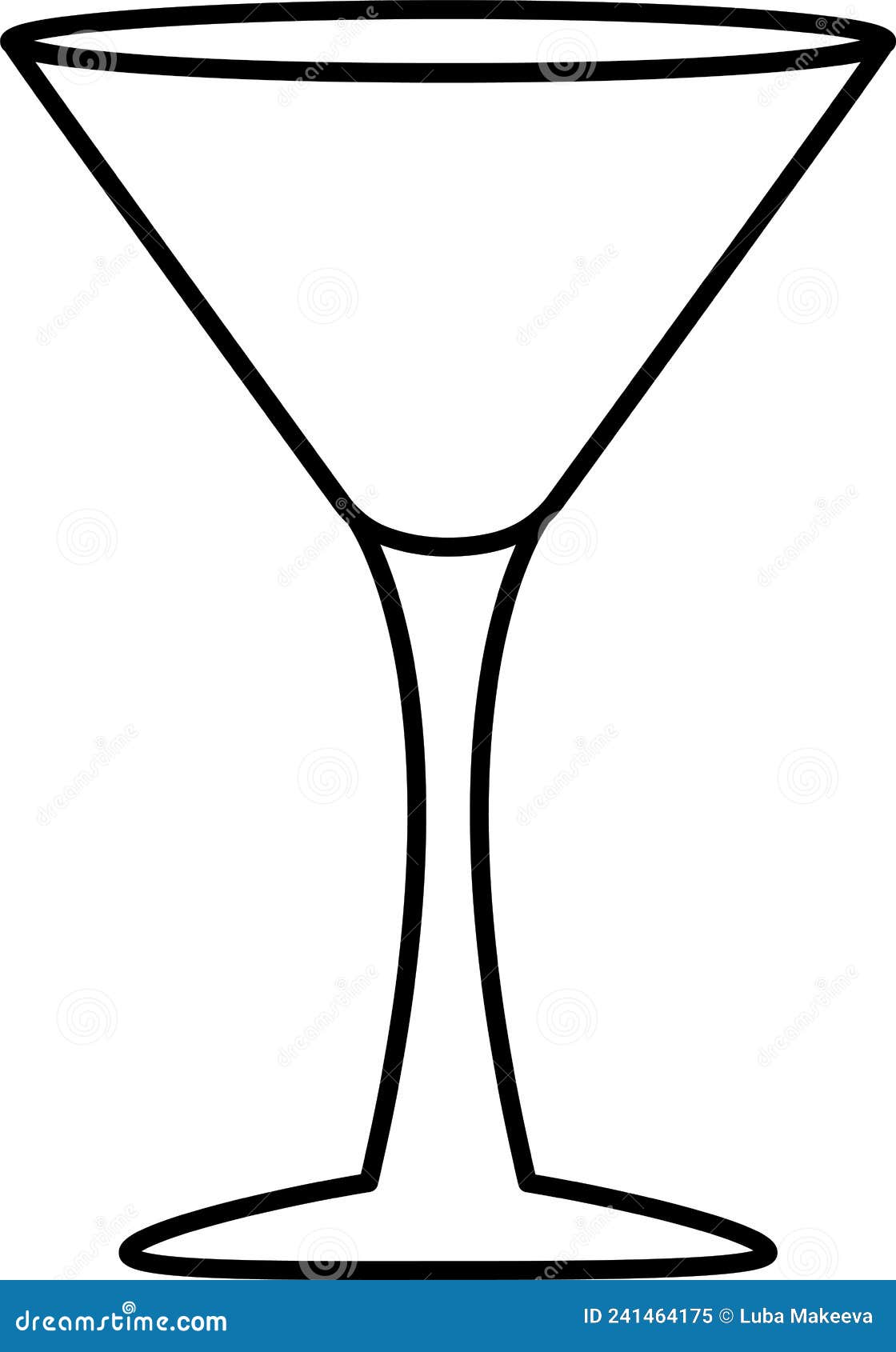Martini Empty Glass Logo. Black Linear Martini Glass Stock Vector ...
