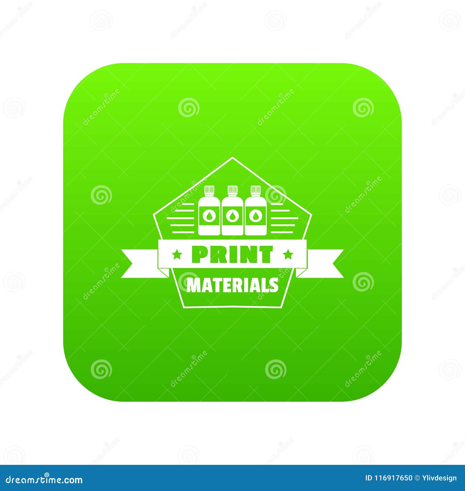Print Materials Icon Green Vector Stock Vector - Illustration of ...