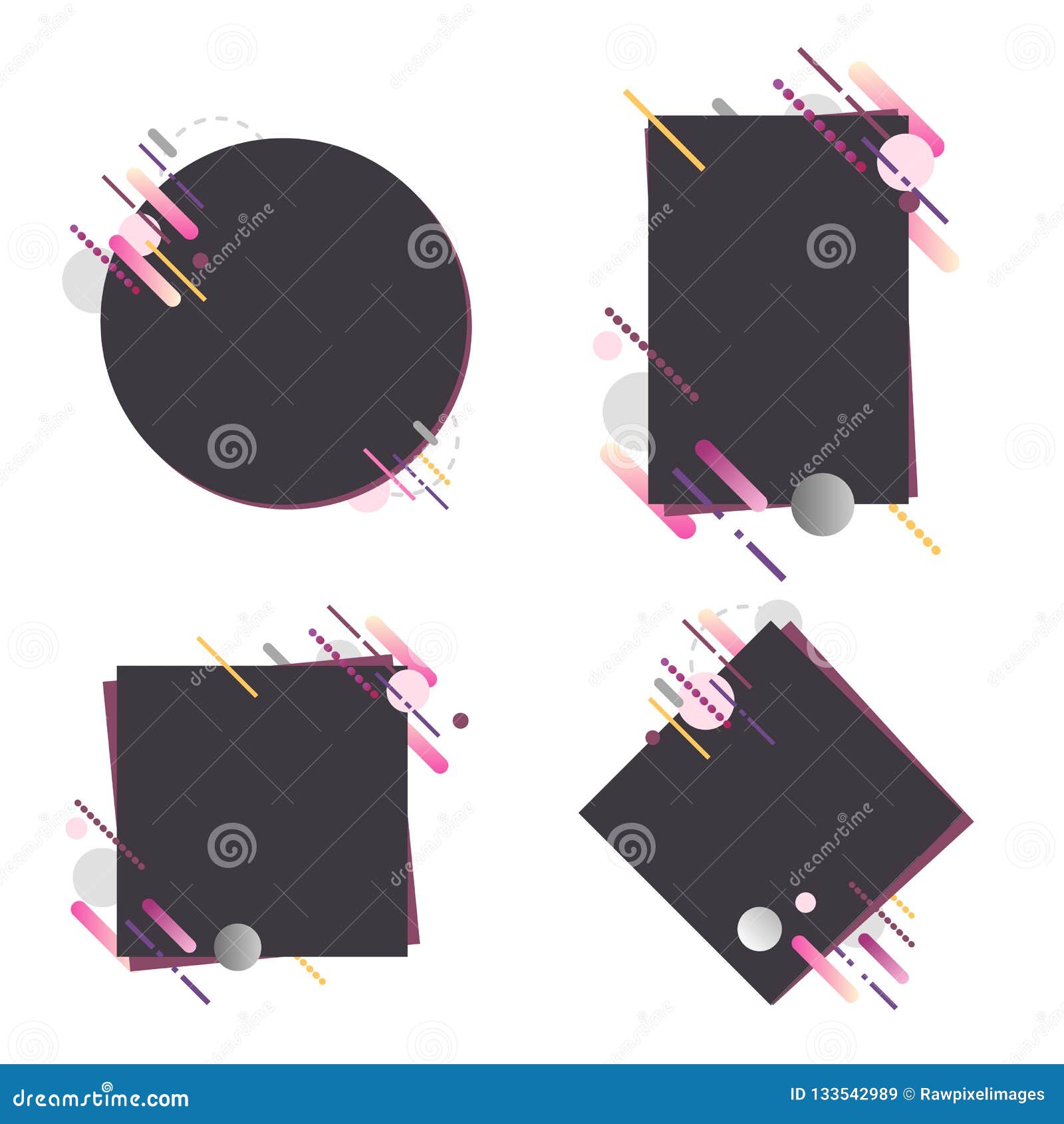 Modern Banners in Various Shapes Set Illustration Stock Vector ...