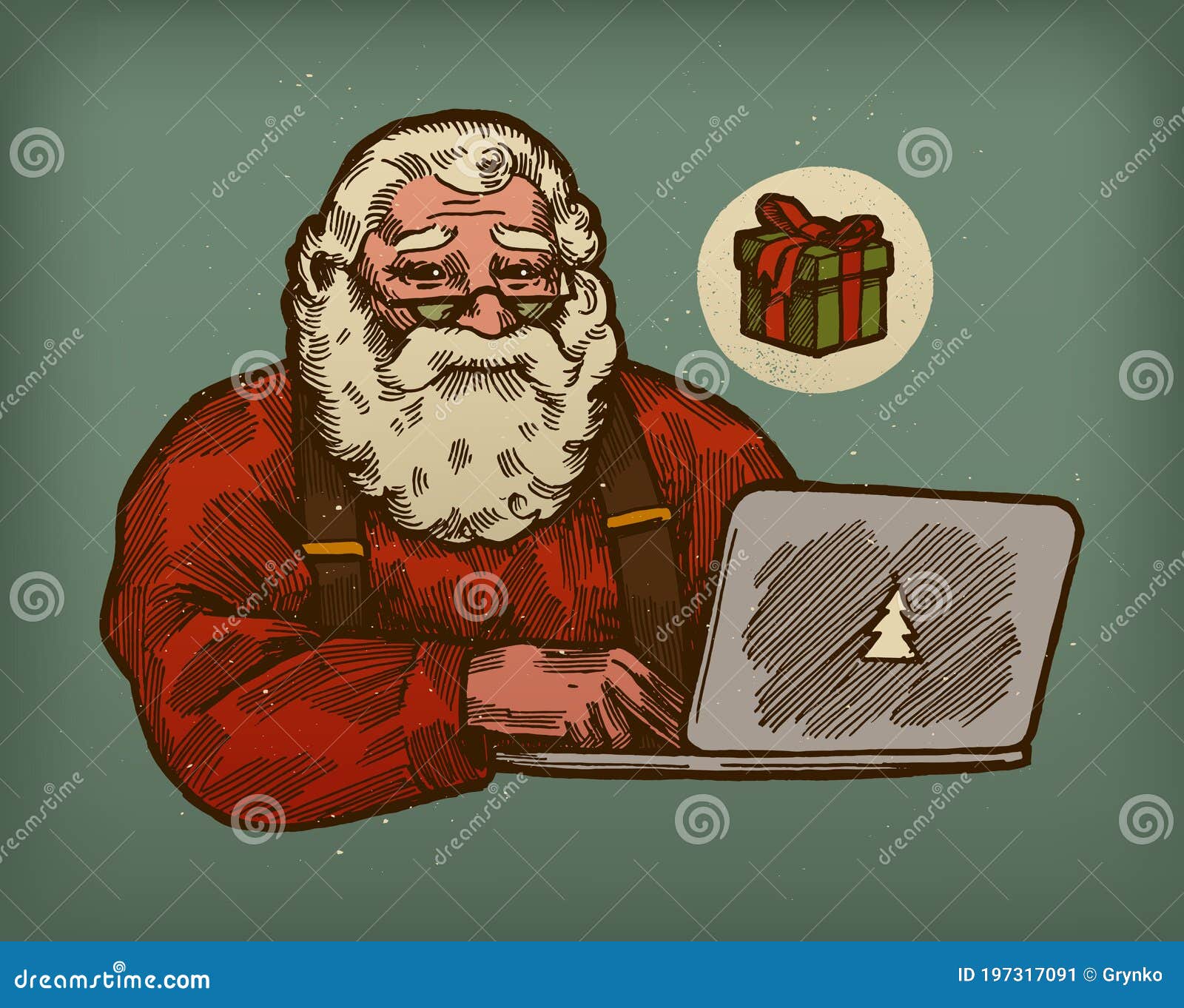 Modern Santa Claus stock vector. Illustration of celebrate - 197317091