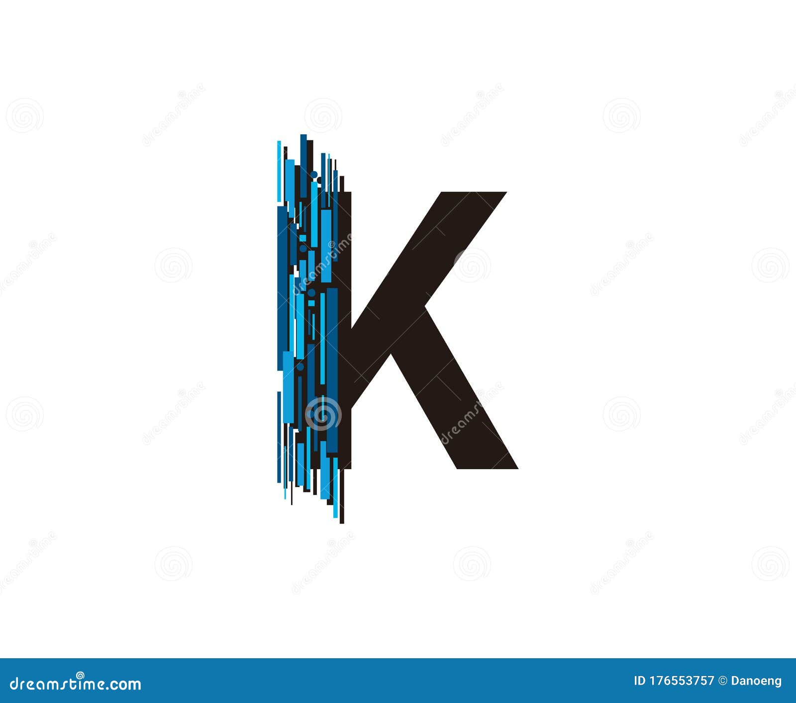 Modern Technology K Letter, Data Digital K Logo Icon Stock Vector ...