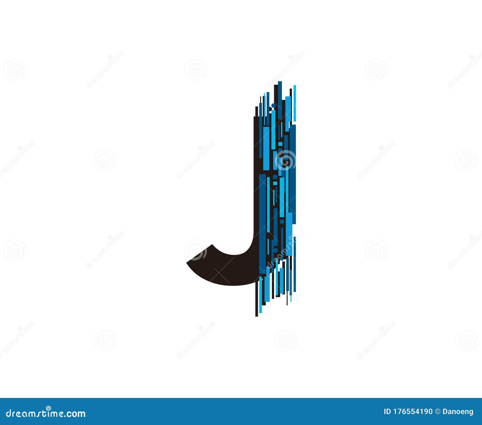 Modern Technology J Letter, Data Digital J Logo Stock Illustration ...