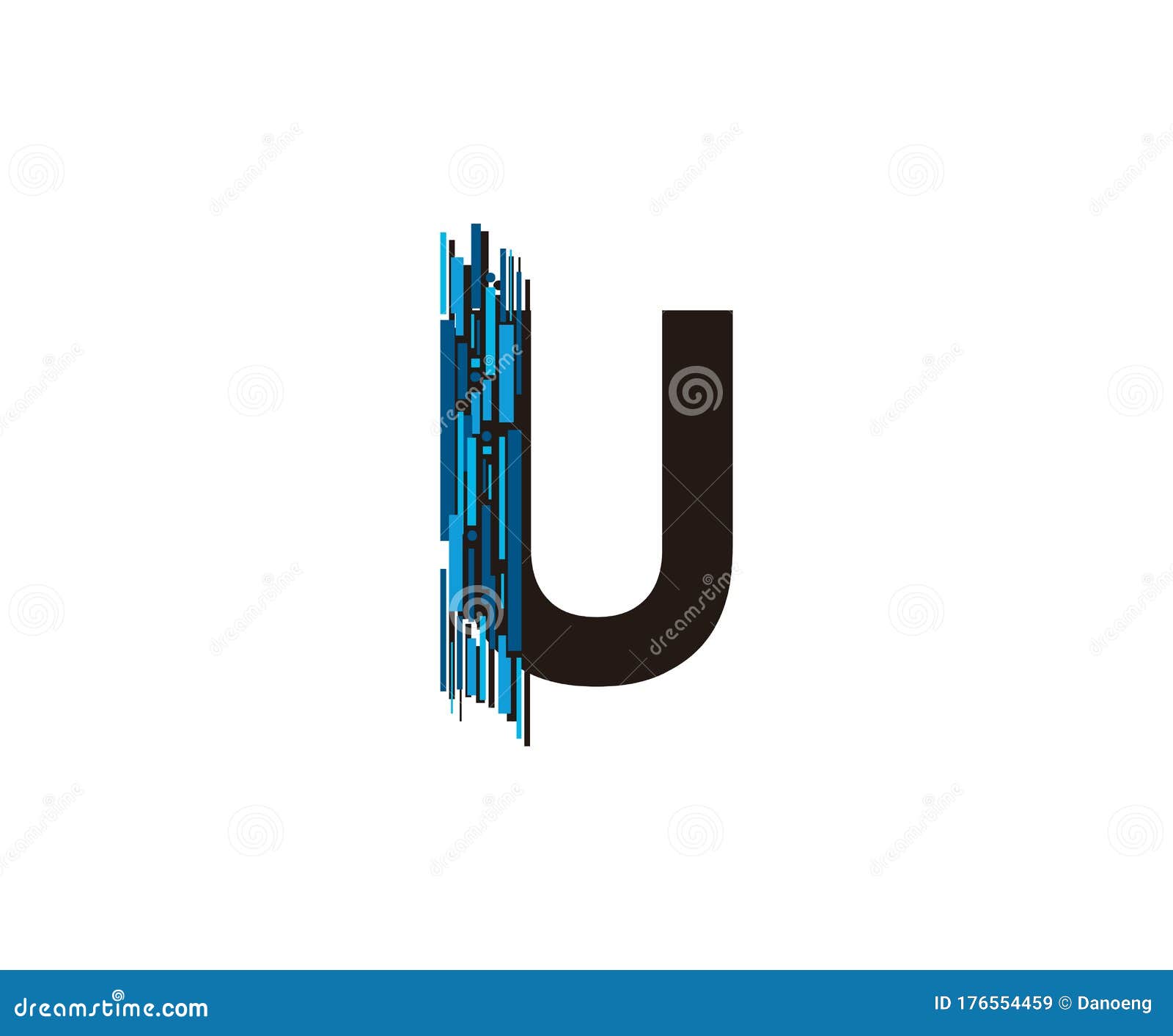 Modern Technology U Letter, Data Digital U Logo Stock Illustration ...