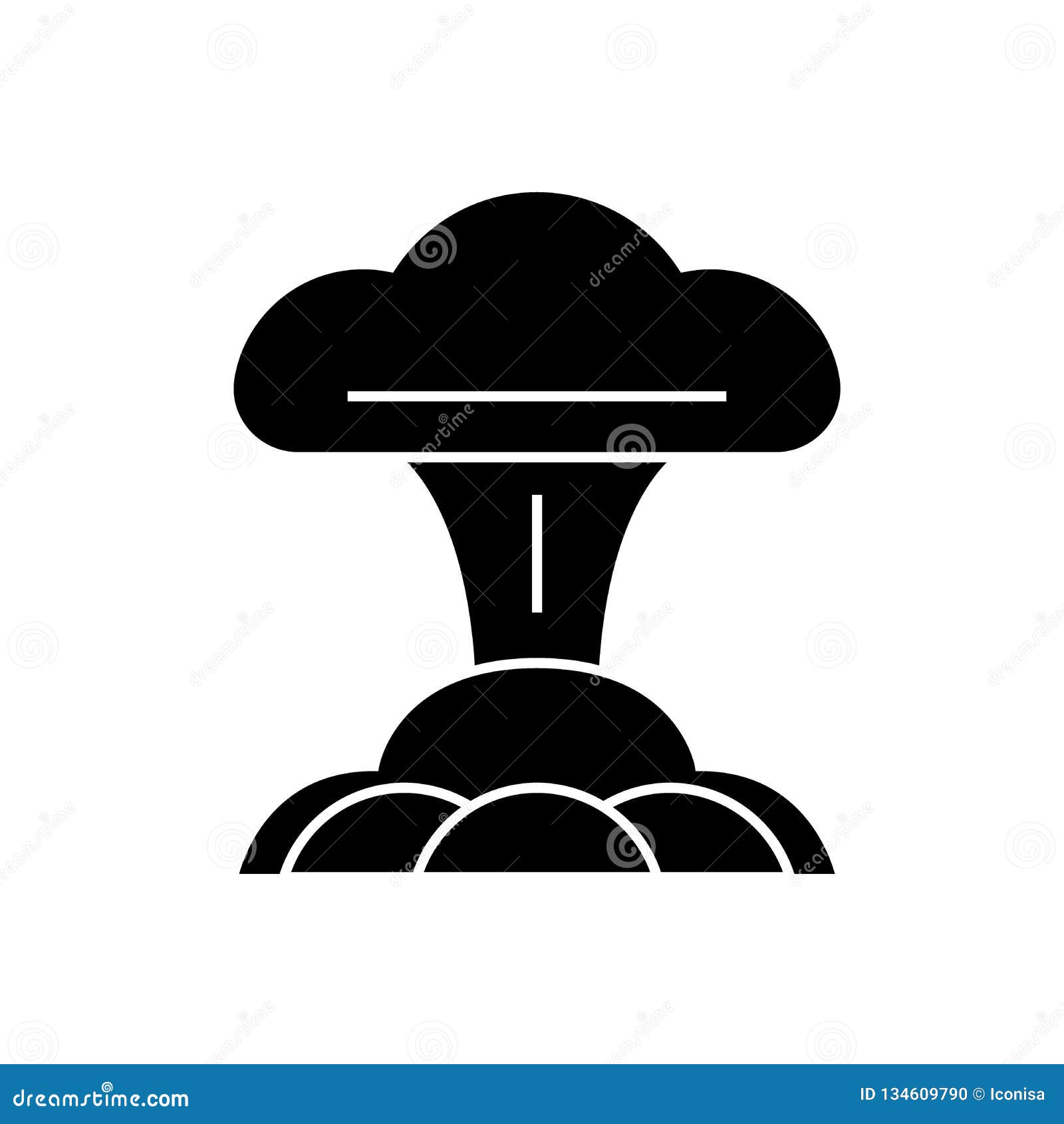 Nuclear Explosion Black Vector Concept Icon. Nuclear Explosion Flat ...