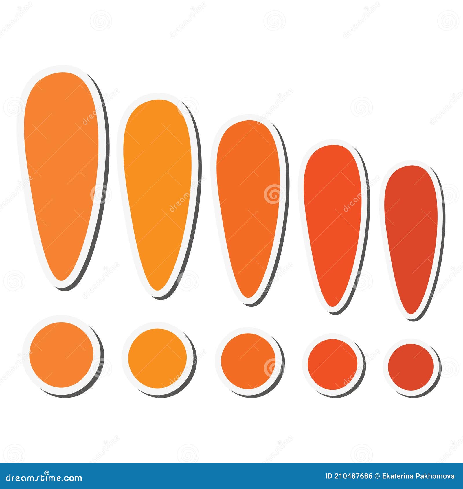 Cute Colorful Sticker Exclamation Marks Set. Stock Vector ...