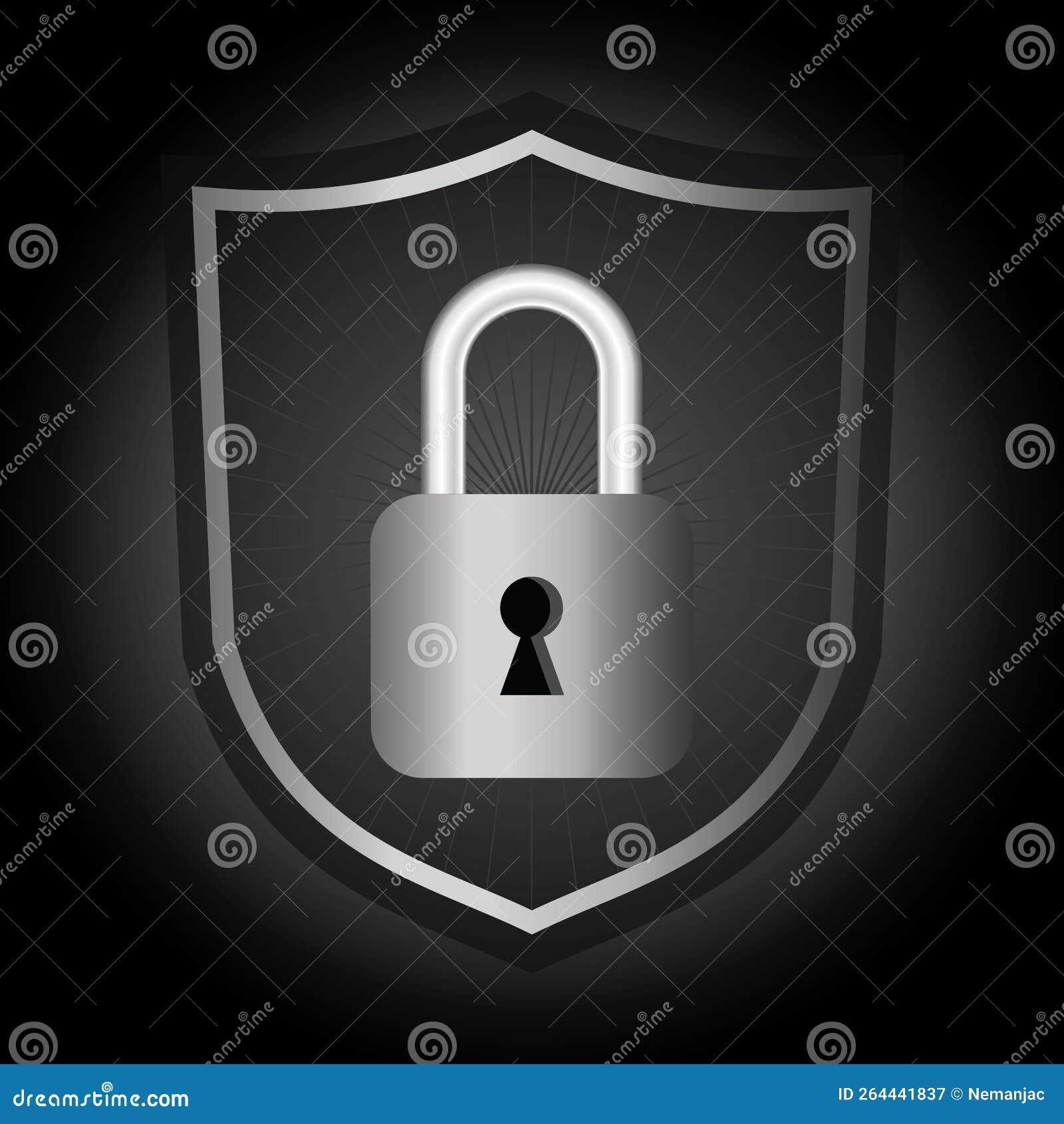 Padlock in a Shield, Privacy Policy Concept Stock Illustration ...