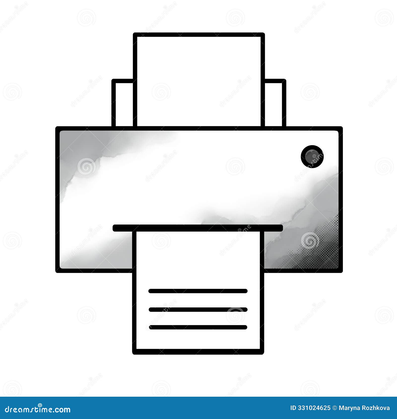 Print on Paper Clipart Icon Monochrome Office Work Stock Illustration ...
