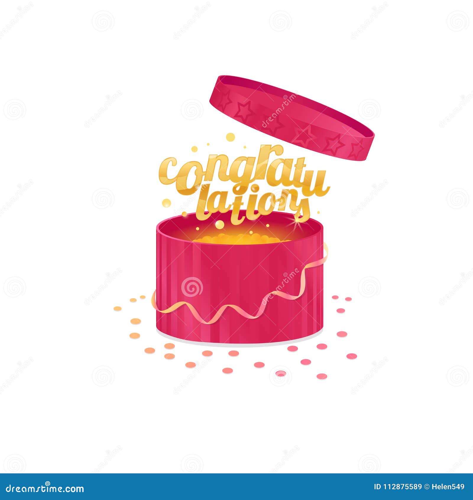 Print Box with Congratulations Stock Vector - Illustration of present ...
