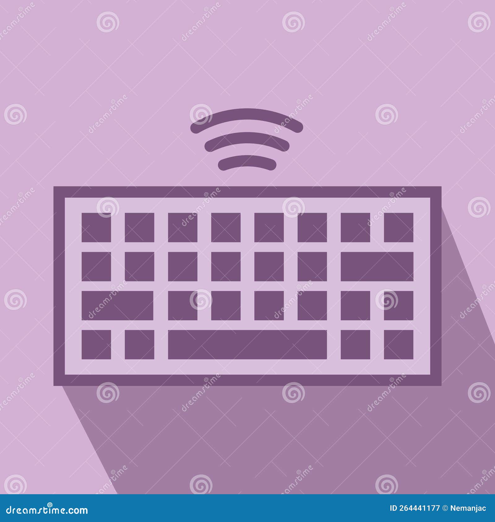Pink Wireless Computer Keyboard Icon Stock Illustration - Illustration ...