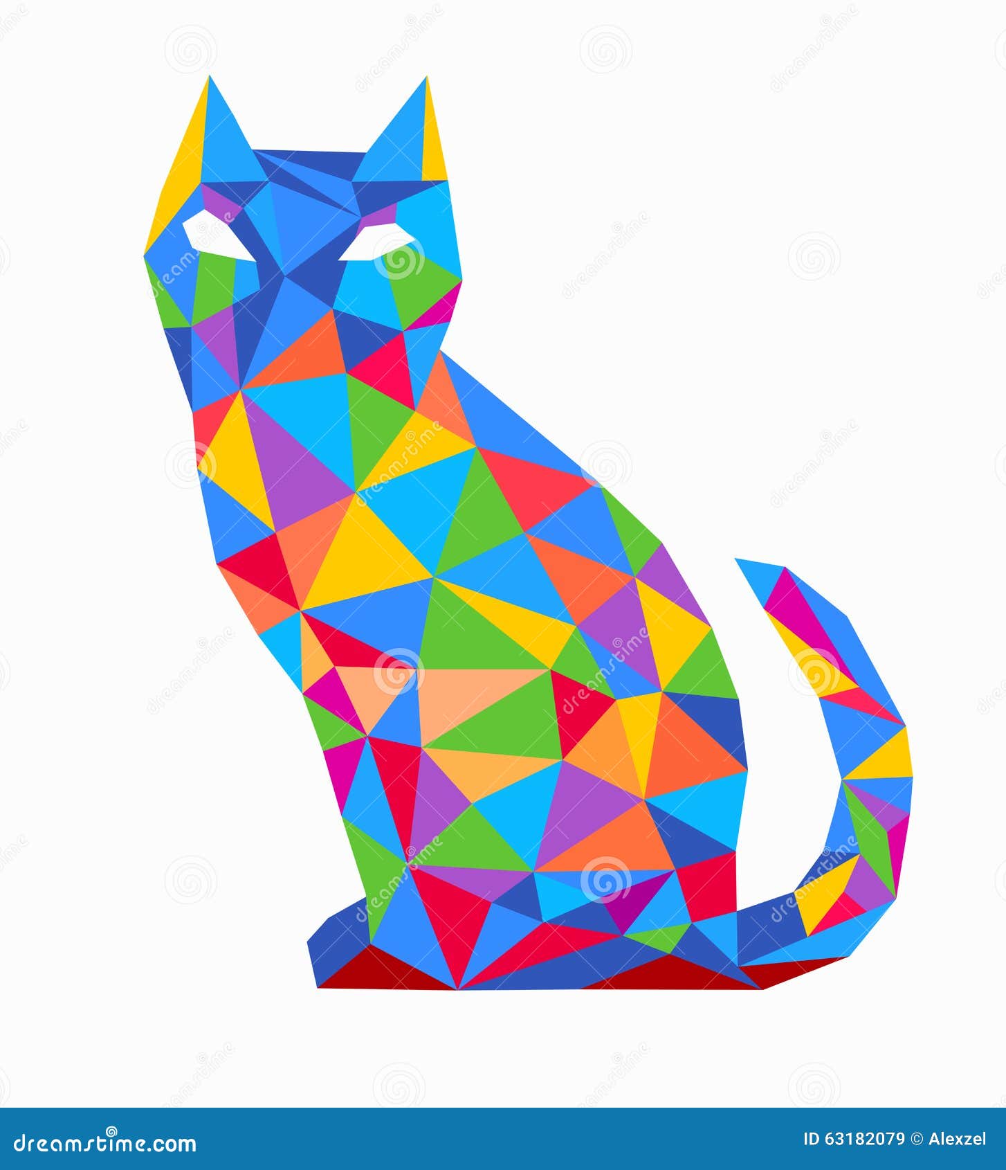 Print Polygonal cat stock vector. Illustration of card - 63182079