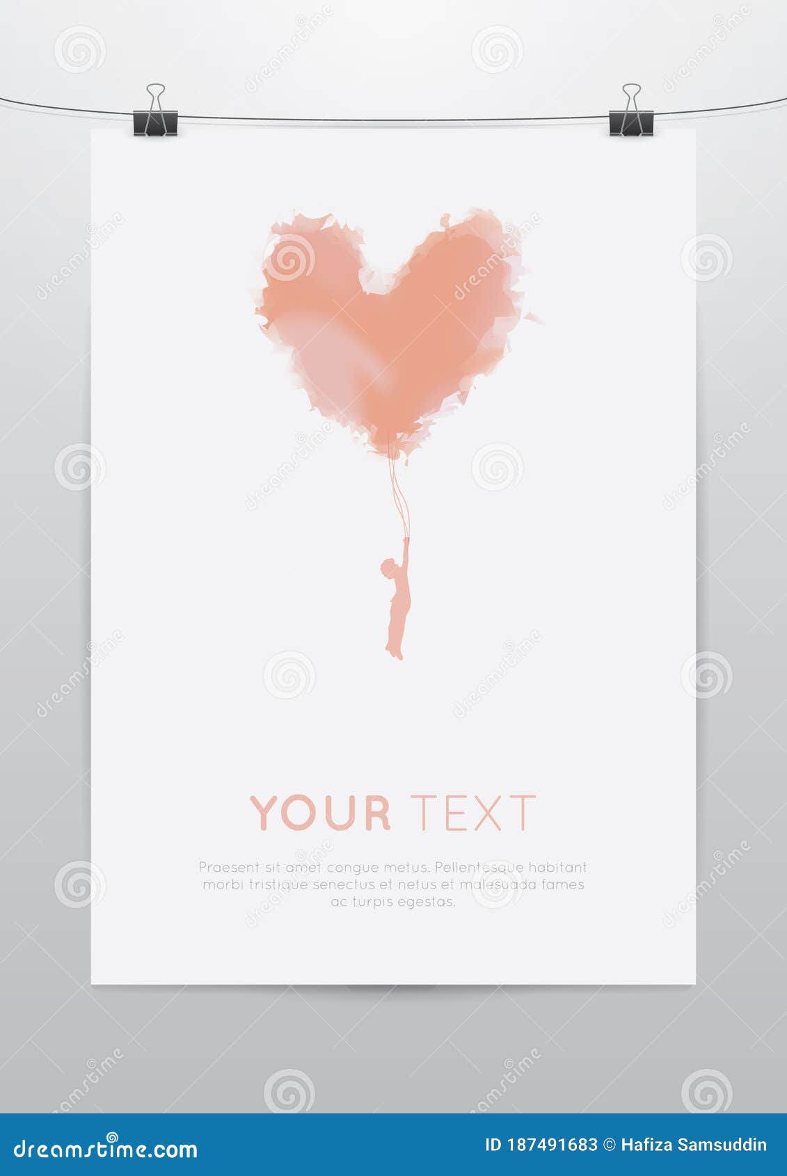 Print stock vector. Illustration of clips, poster, balloon - 187491683