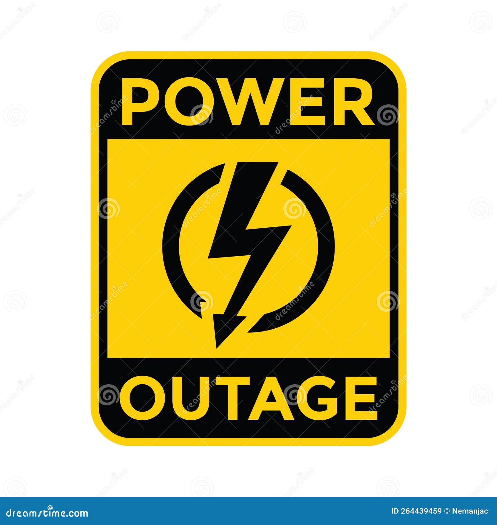 Power outage stock illustration. Illustration of yellow - 264439459