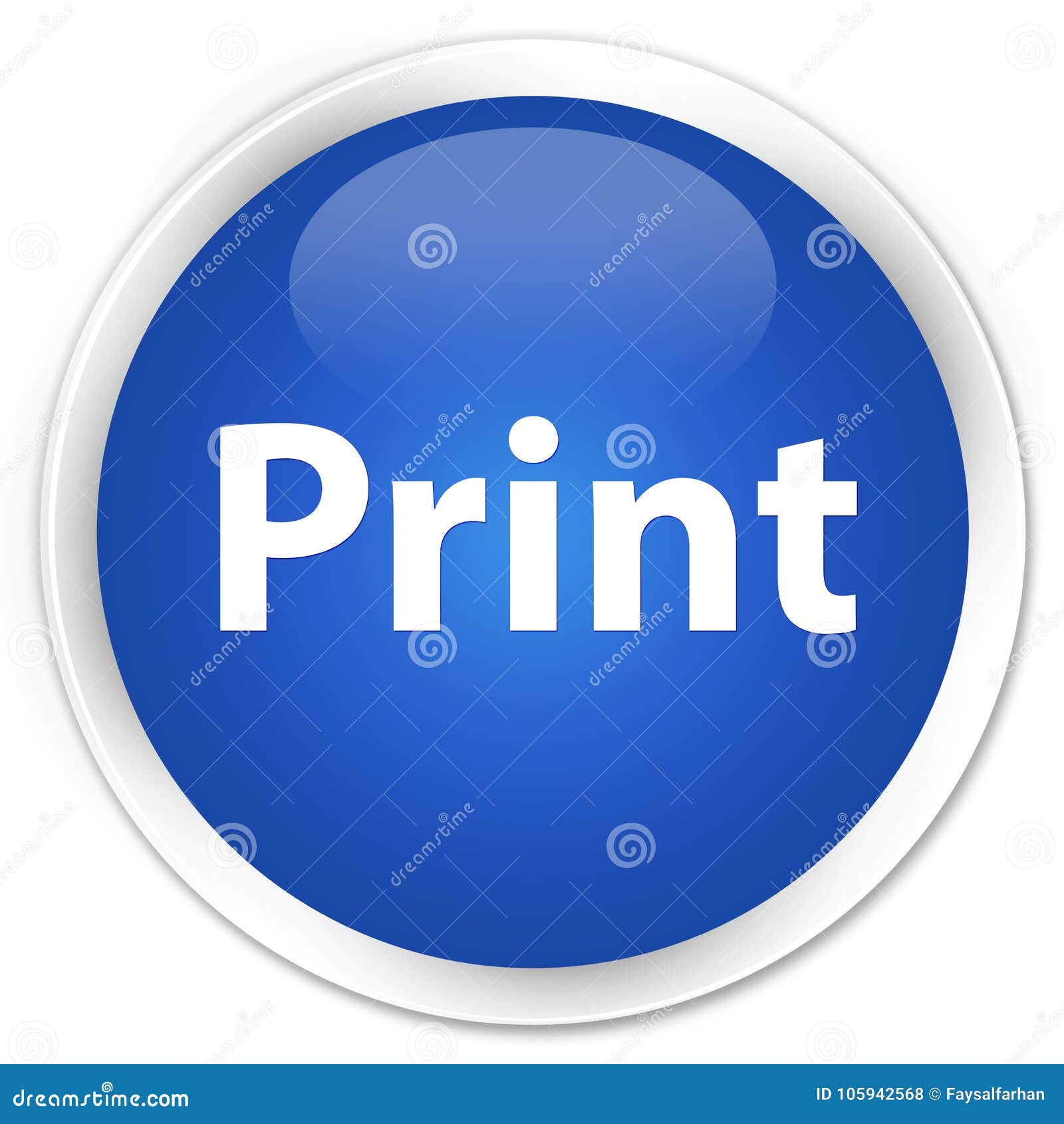 Print Premium Blue Round Button Stock Illustration - Illustration of ...