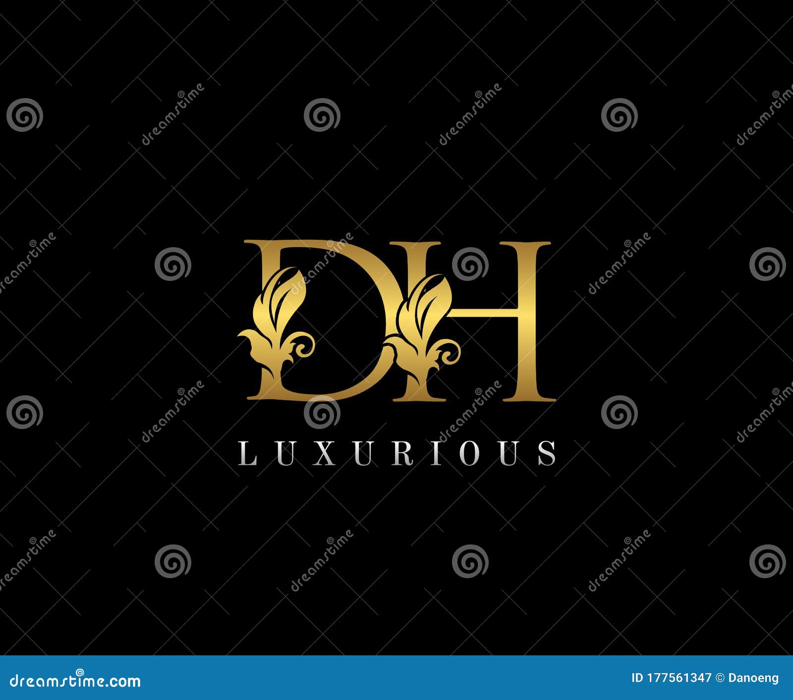 Premium Letters D,H and DH Logo Icon Vector Design. Luxury Decorative ...