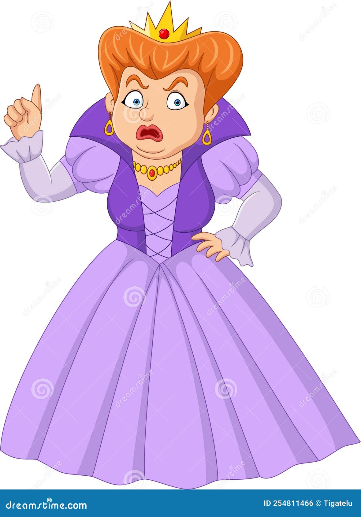 Cartoon Queen with an Angry Expression Stock Vector - Illustration of ...