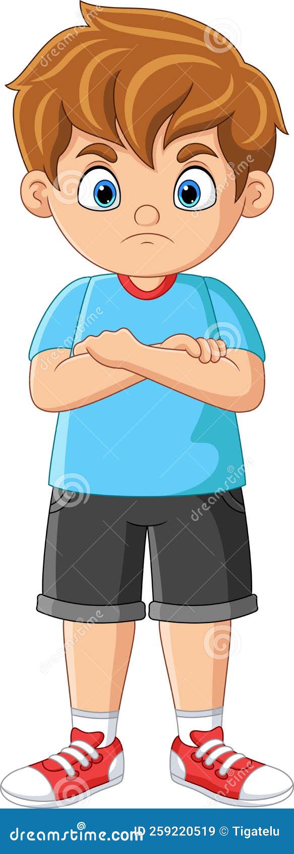 Cartoon Angry Little Boy Expression Stock Vector - Illustration of ...