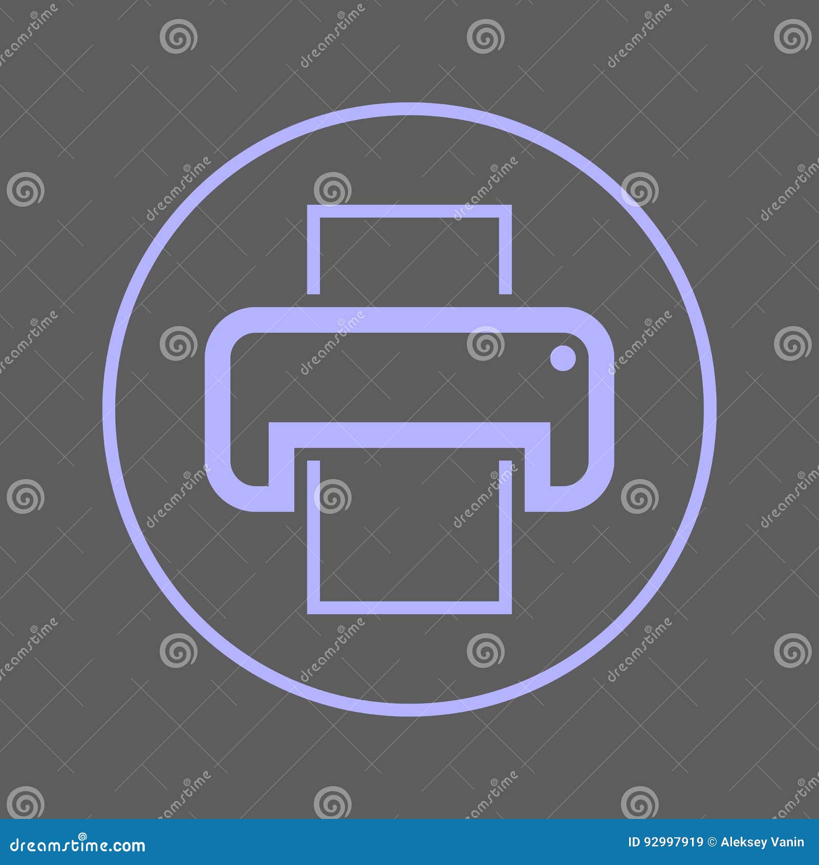 Print, Printer Circular Line Icon. Round Colorful Sign Stock Vector ...