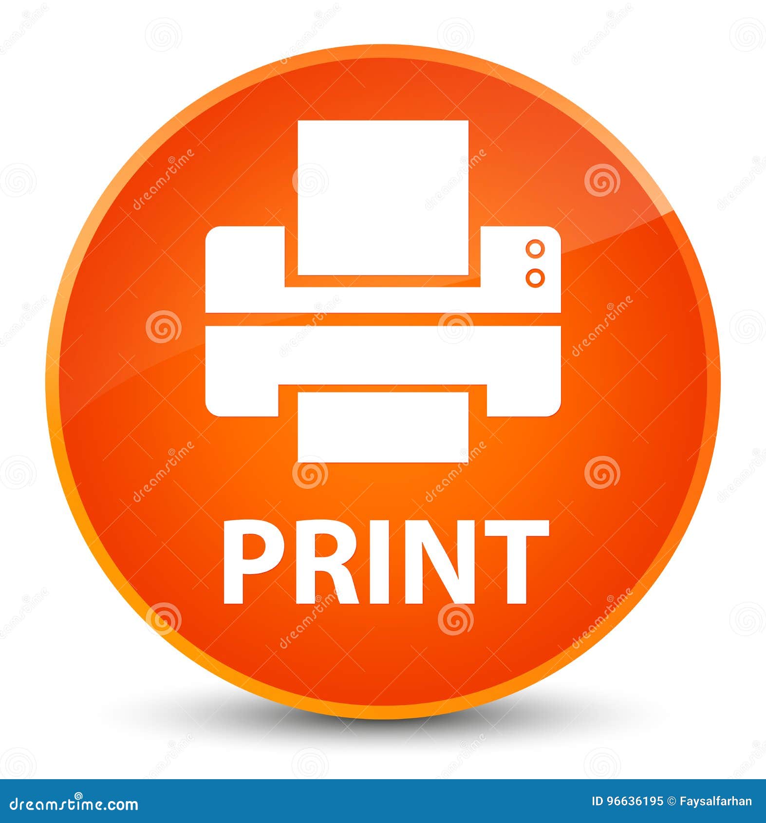 Print (printer Icon) Elegant Orange Round Button Stock Illustration ...