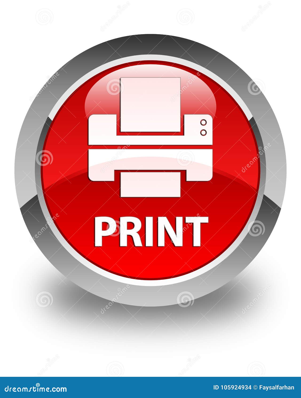 Print (printer Icon) Glossy Red Round Button Stock Illustration ... Print (printer Icon) Glossy Red Round Button Stock Illustration ...