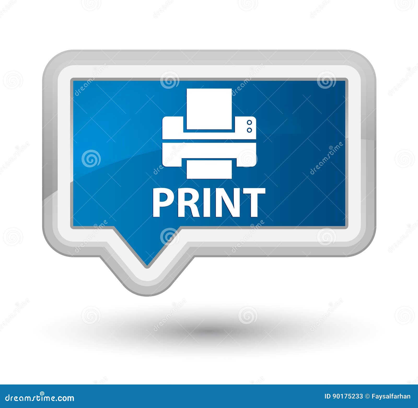 Print (printer Icon) Prime Blue Banner Button Stock Illustration ...