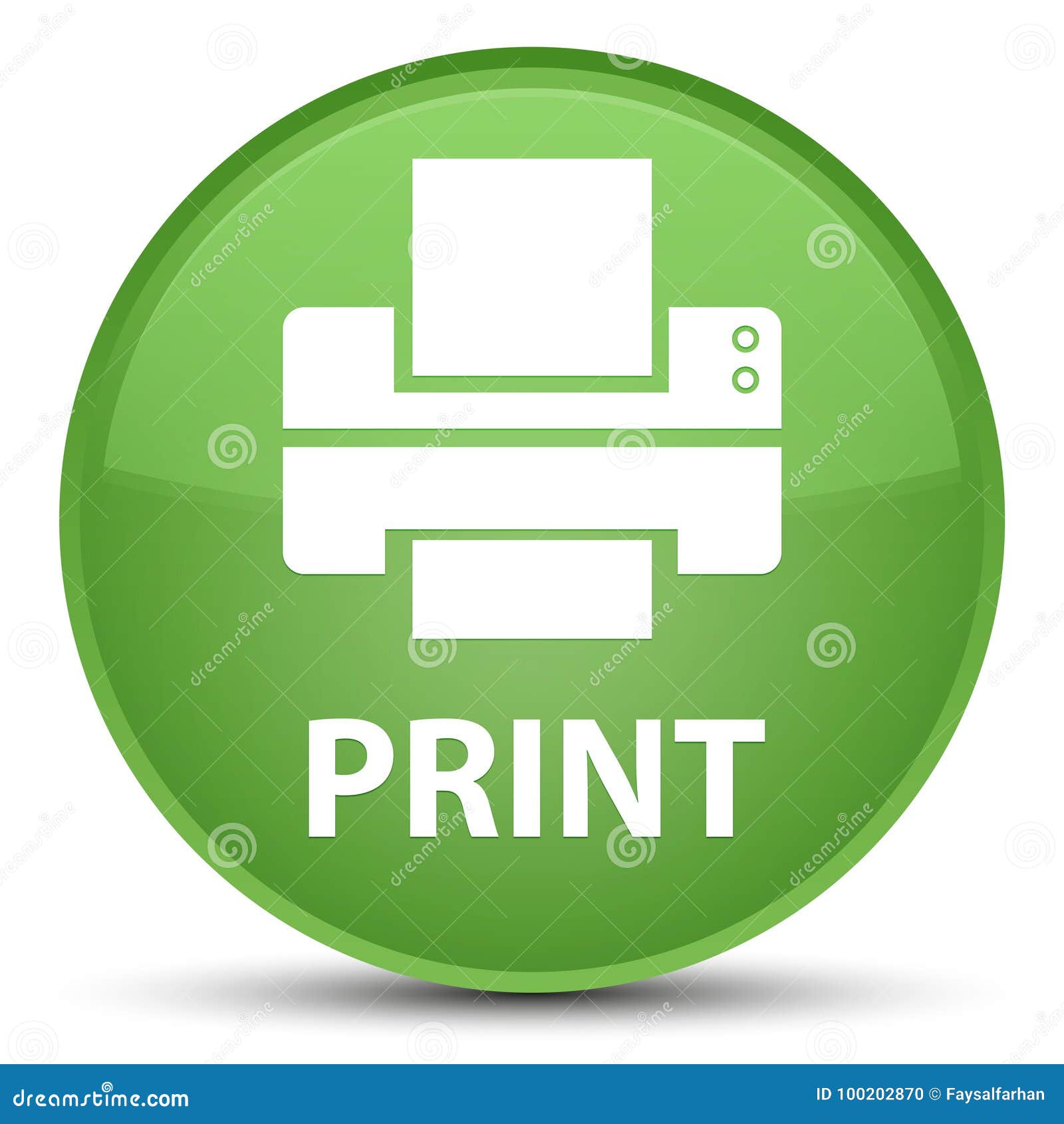 Print (printer Icon) Special Soft Green Round Button Stock Illustration ...