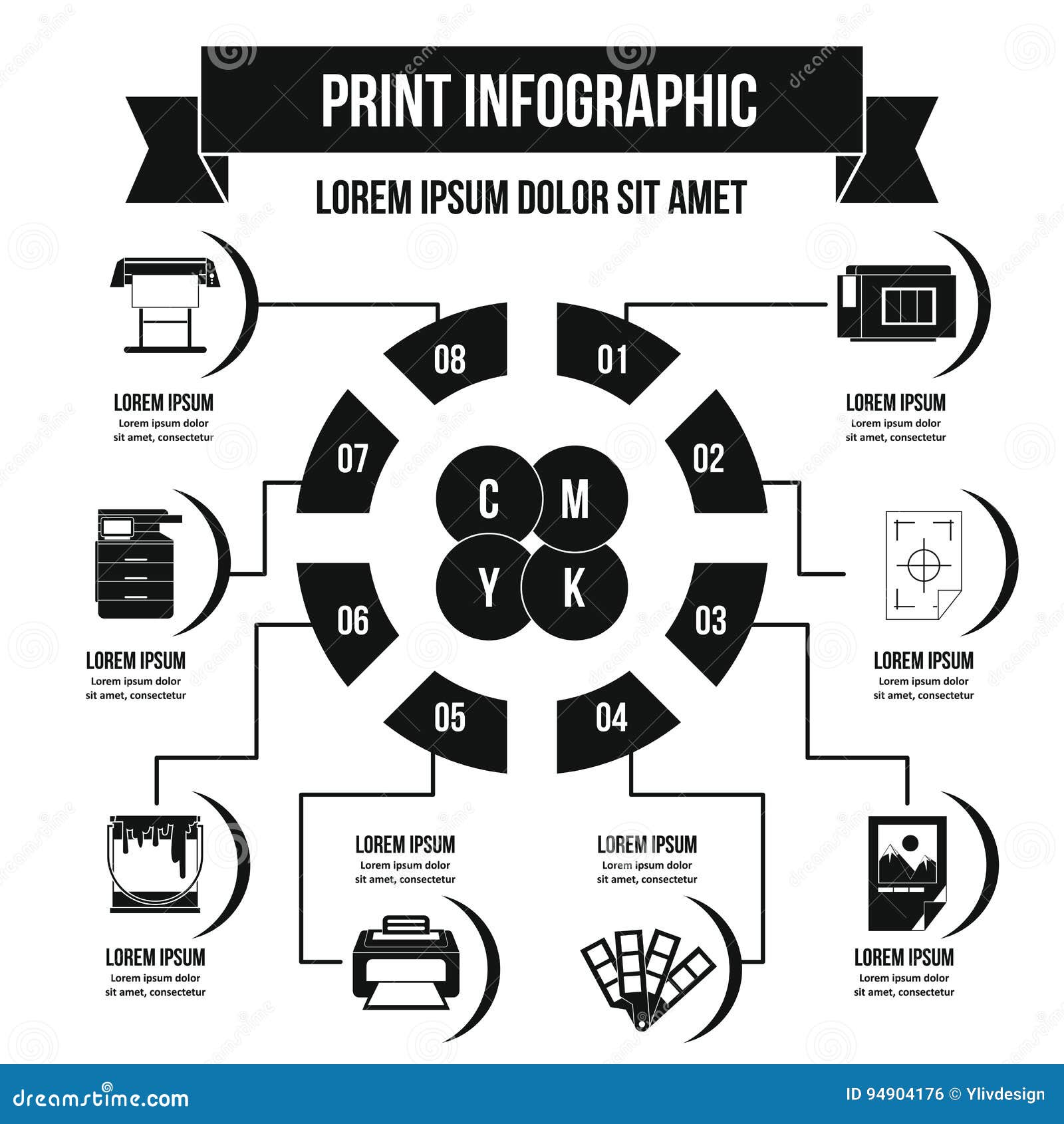 Print Process Infographic Concept, Simple Style Stock Vector ...