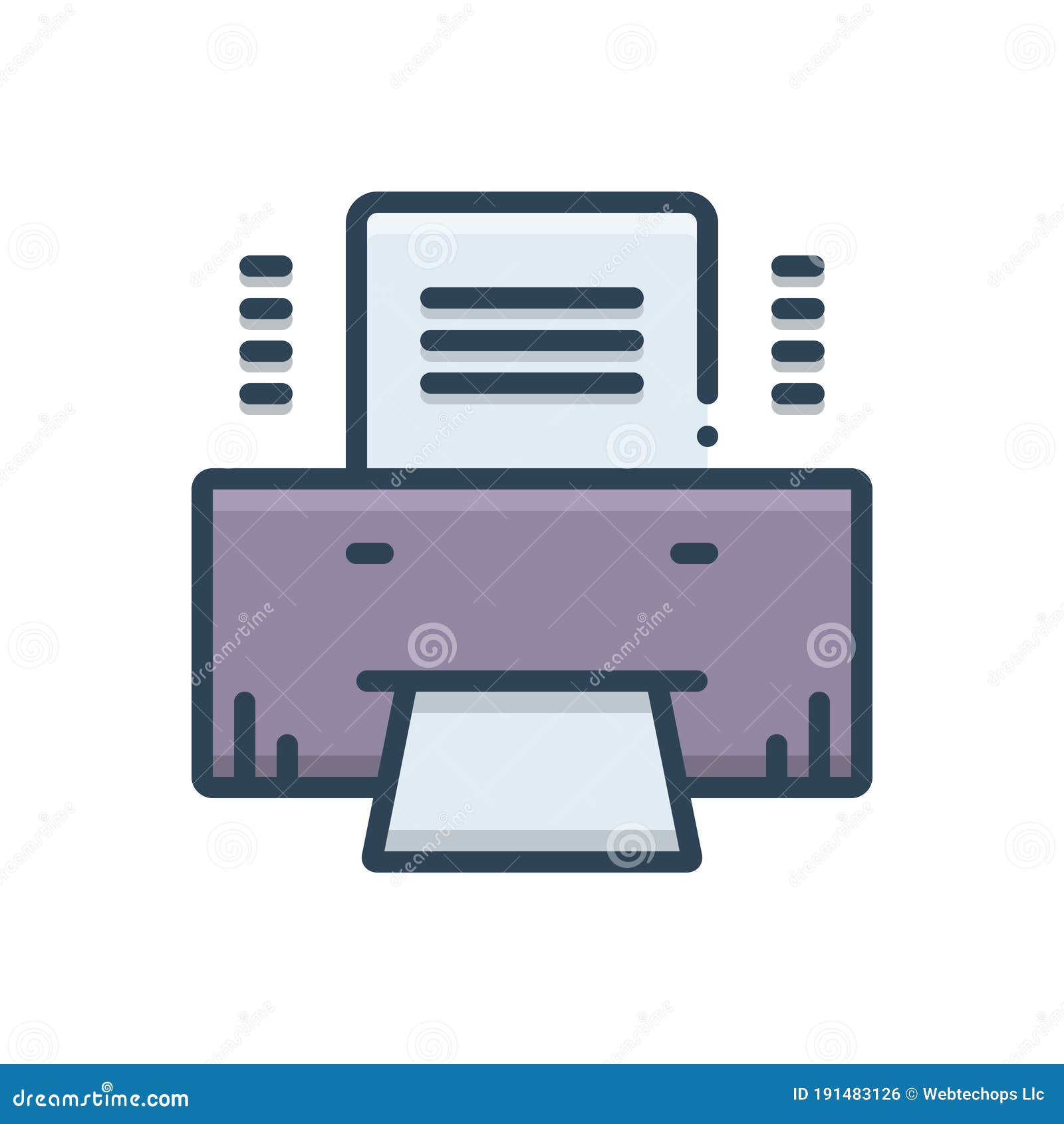 Color Illustration Icon for Print Production, Machine and Automatic ...