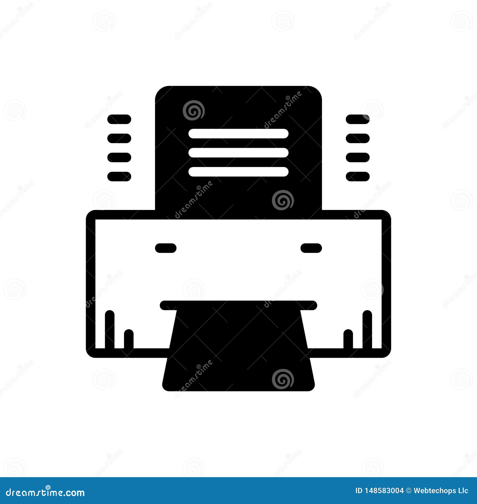 Black Solid Icon for Print Production, Machine and Automatic Stock ...