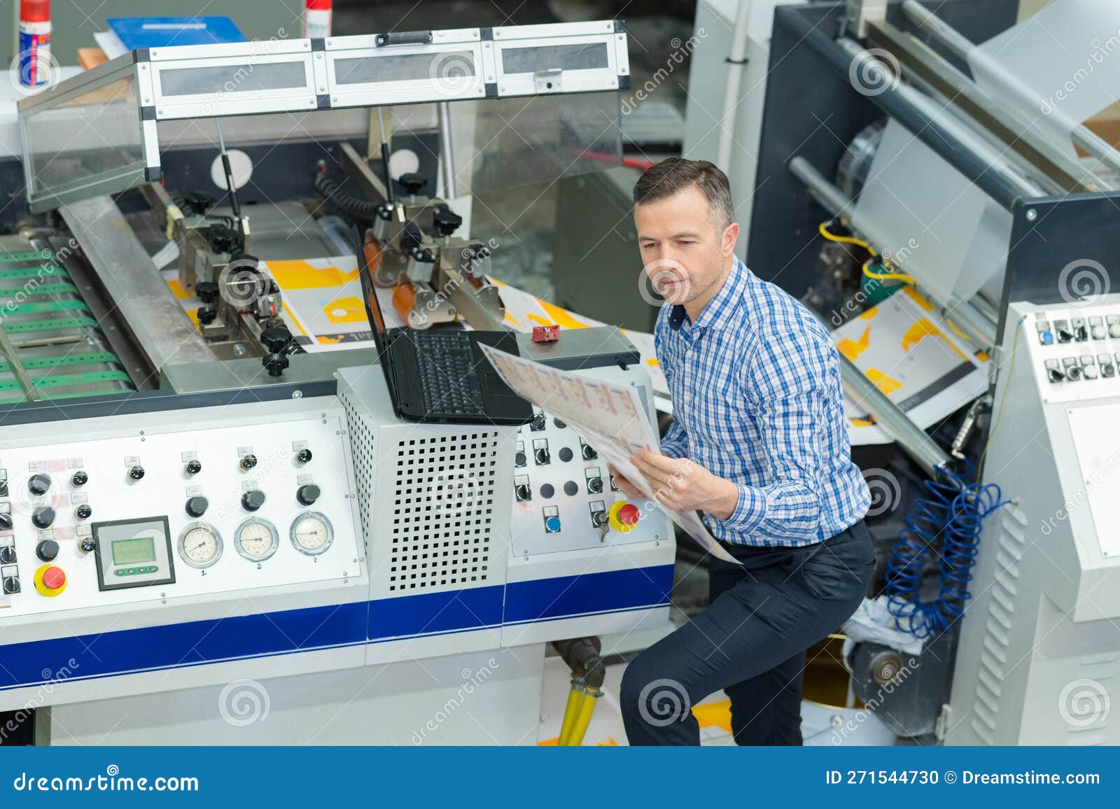 Print Production Produce Print Operator Stock Photo - Image of tool ...