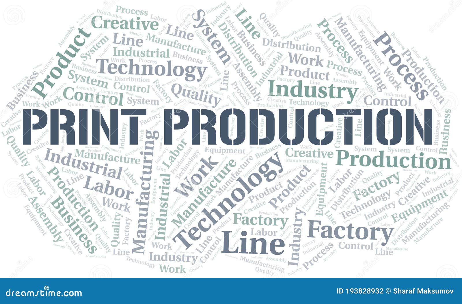 Print Production Word Cloud Create with Text only. Stock Vector ...