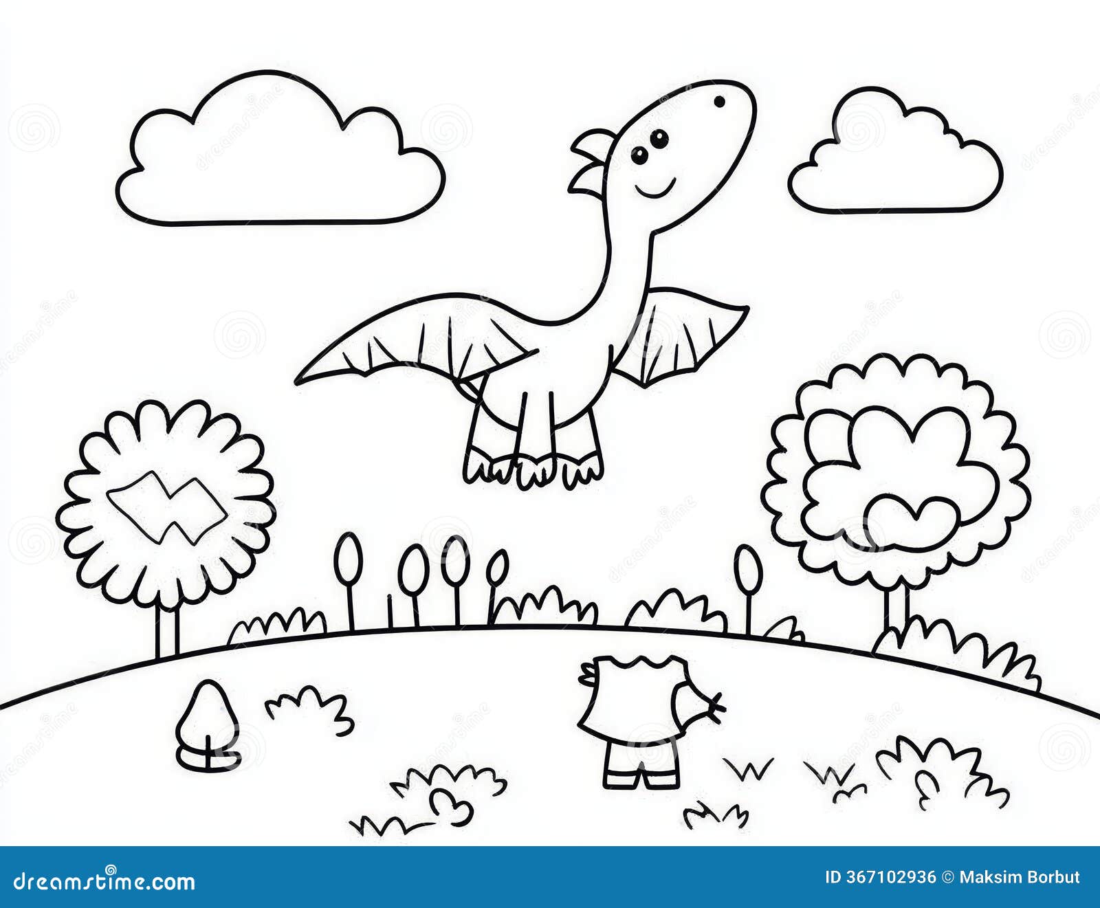 Dinosaur Coloring Page. You Can Print It On Standard A4 Paper Stock ...
