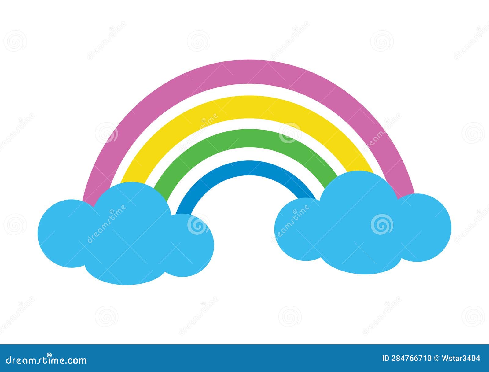 Rainbow with Cloud. Vector Illustration Stock Vector - Illustration of ...