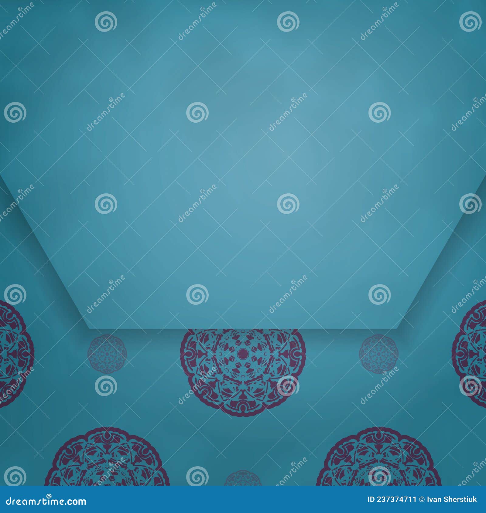 Print-ready Turquoise Postcard with Abstract Purple Pattern. Stock ...