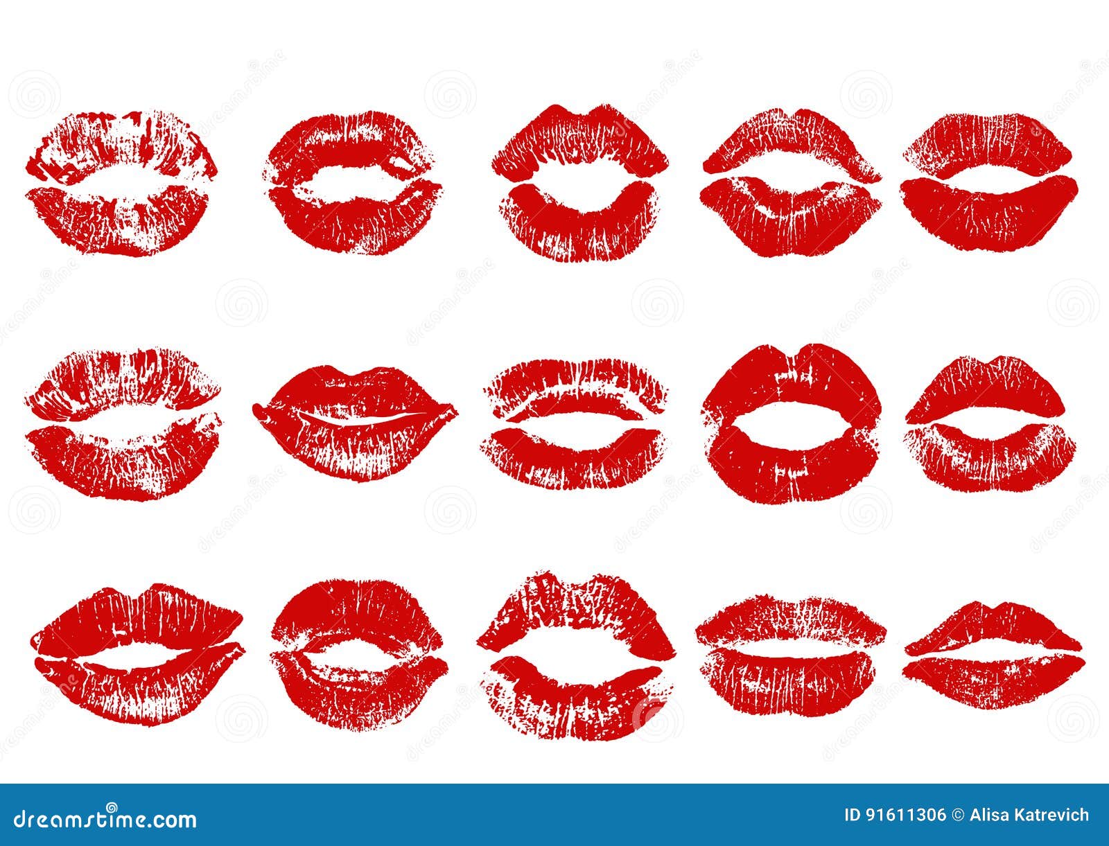 Print of Red Lips. Vector Illustration on a White Background Stock ...