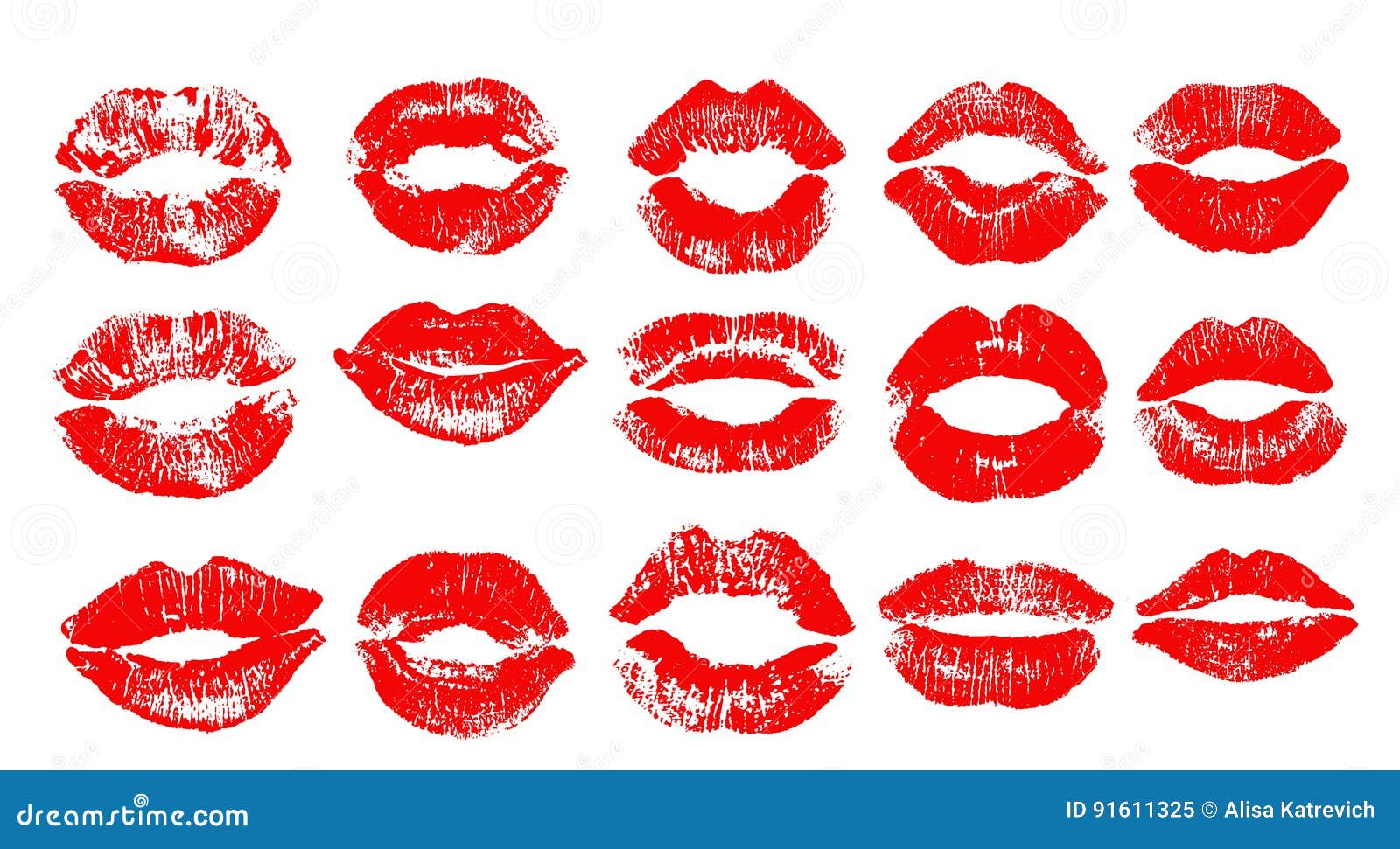 Print of Red Lips. Vector Illustration on a White Background Stock ...