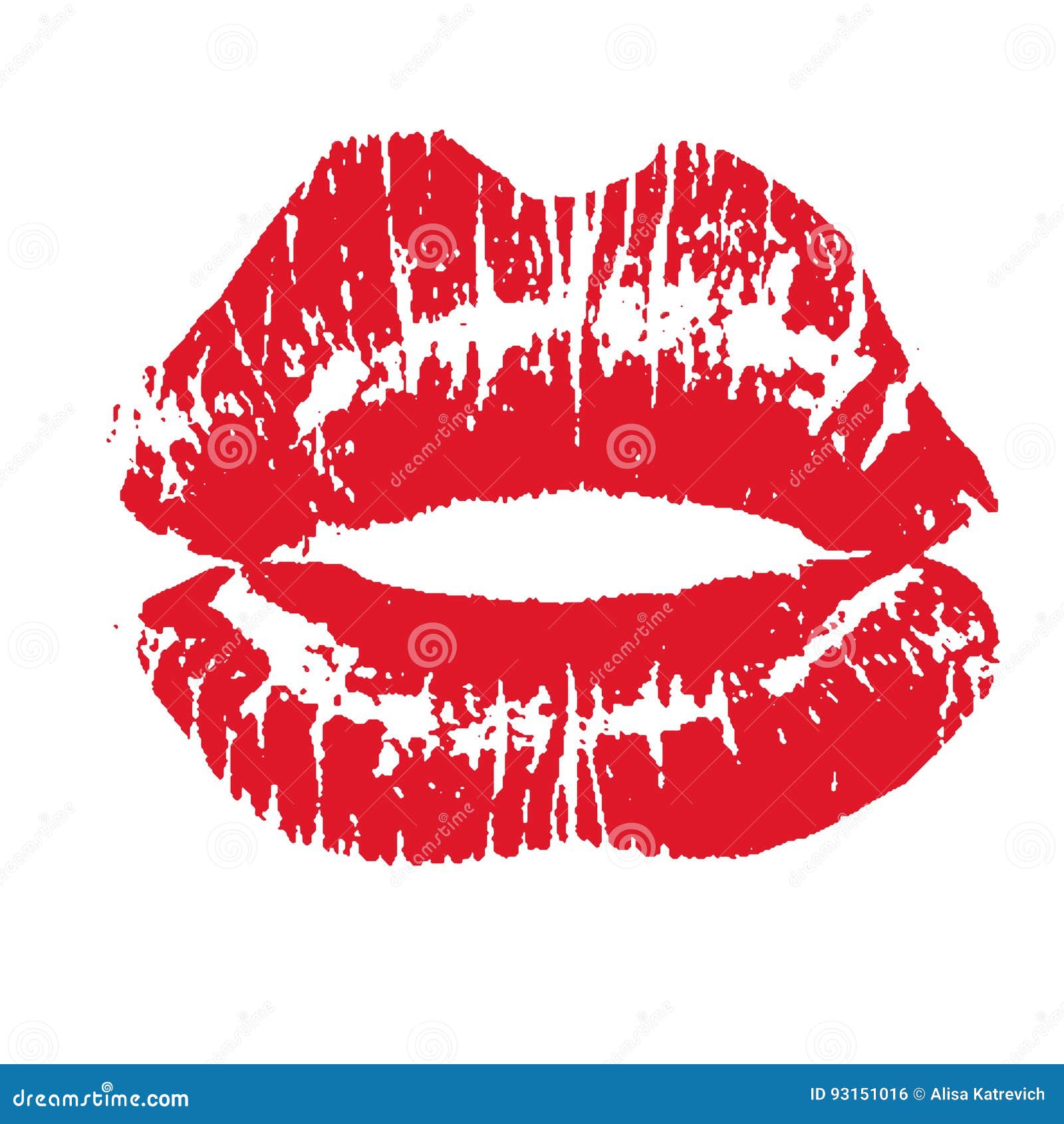 Print of Red Lips. Vector Illustration on a White Background Stock ...