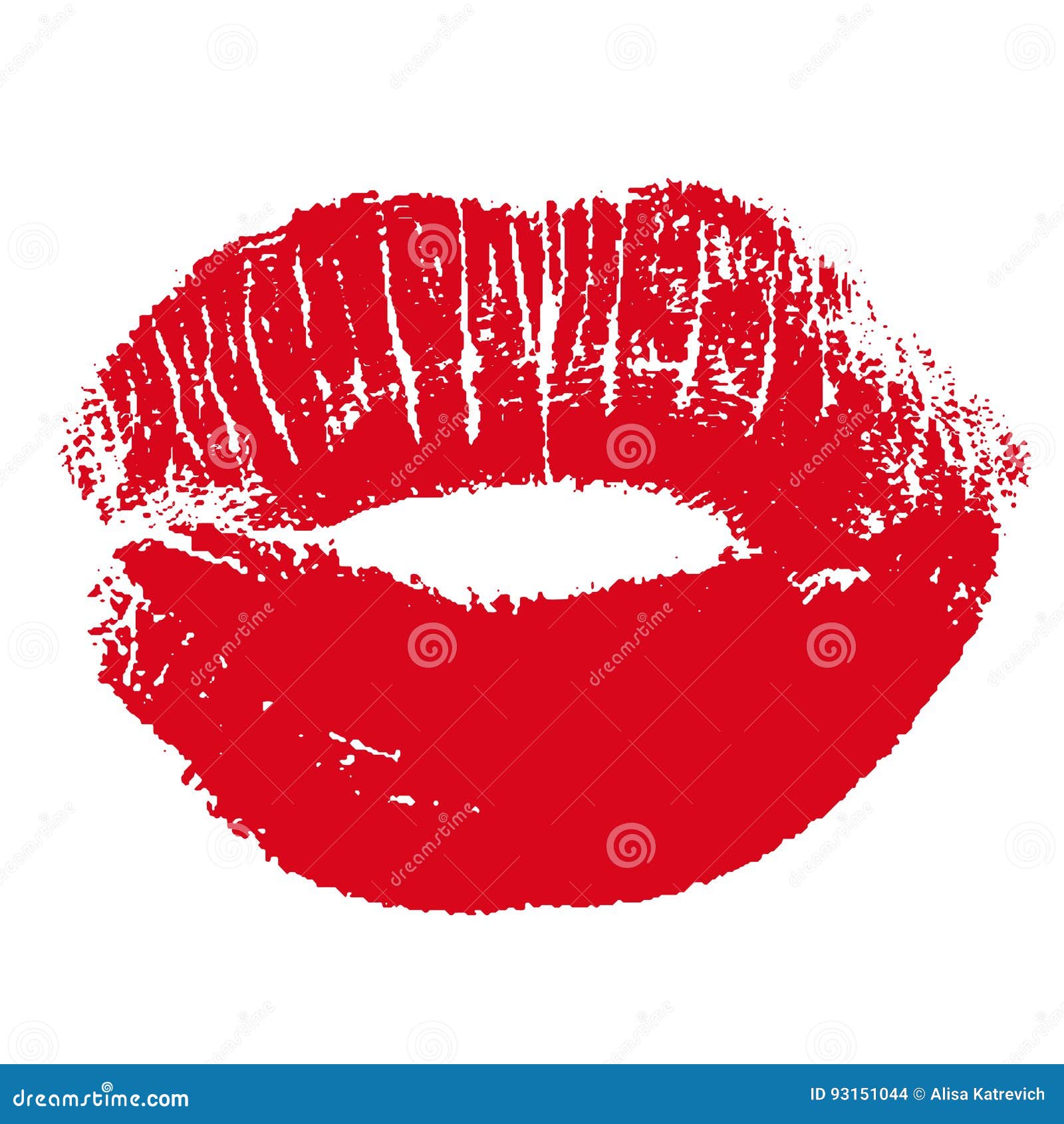 Print of Red Lips. Vector Illustration on a White Background Stock ...