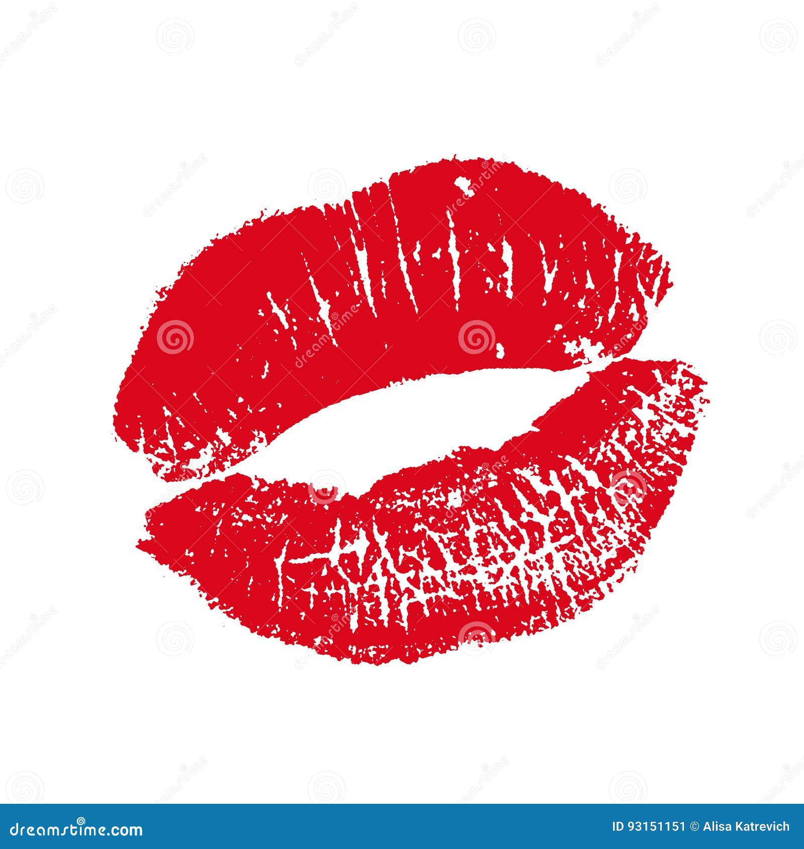 Print of Red Lips. Vector Illustration on a White Background Stock ...