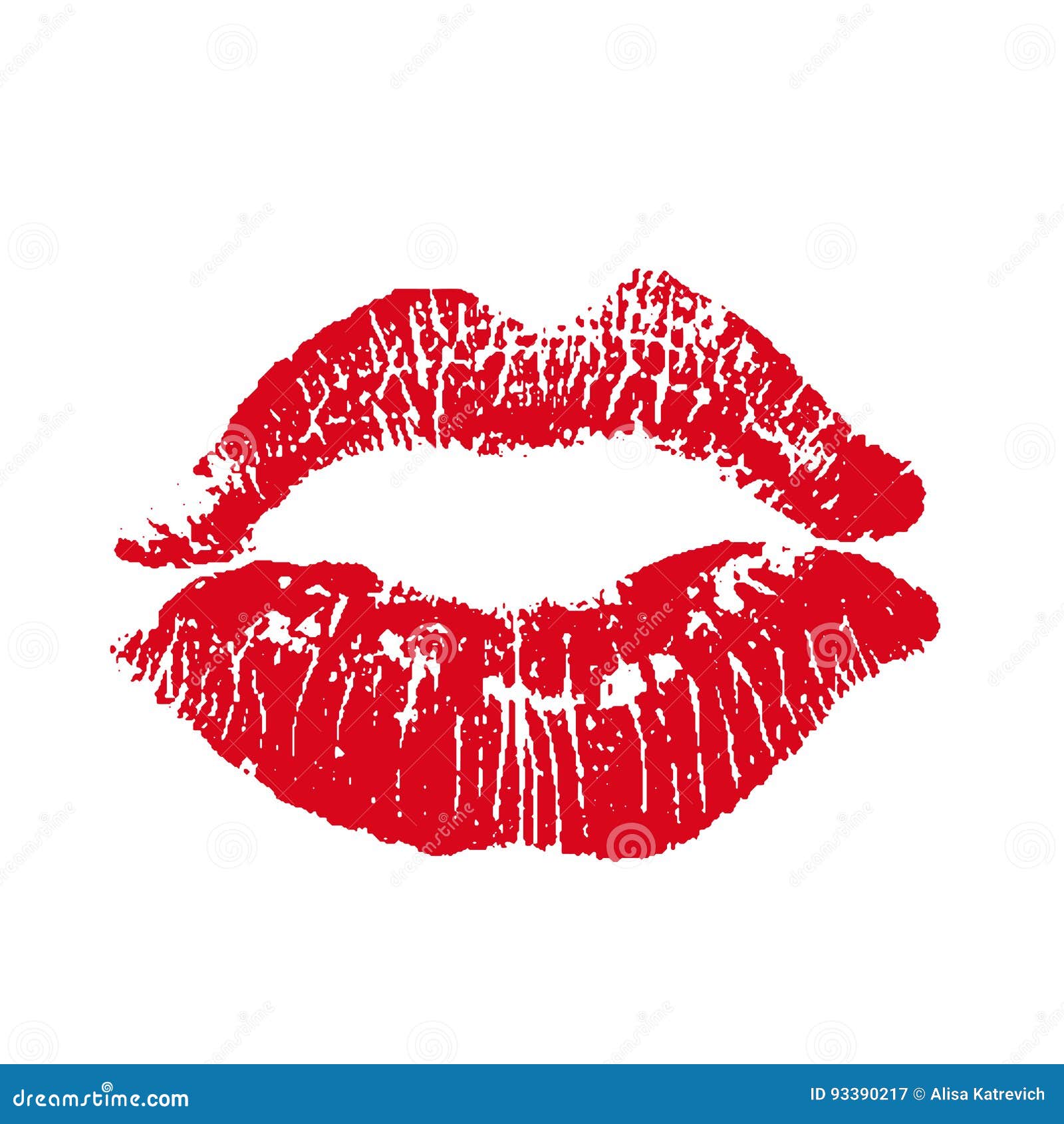 Print of Red Lips. Vector Illustration on a White Background Stock ...