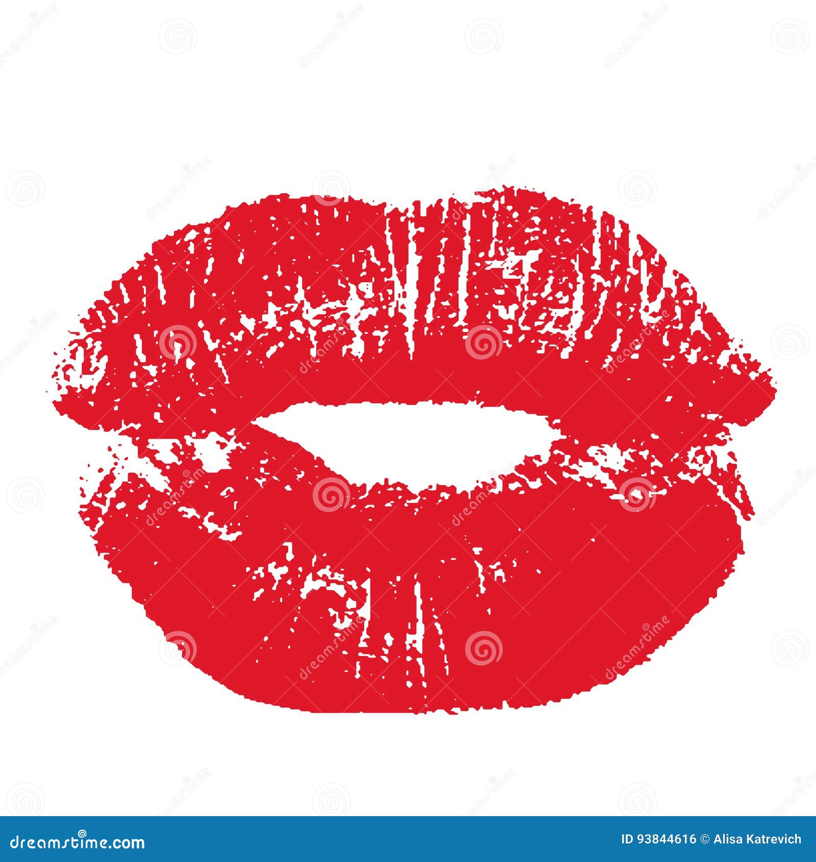 Print of Red Lips. Vector Illustration on a White Background Stock ...