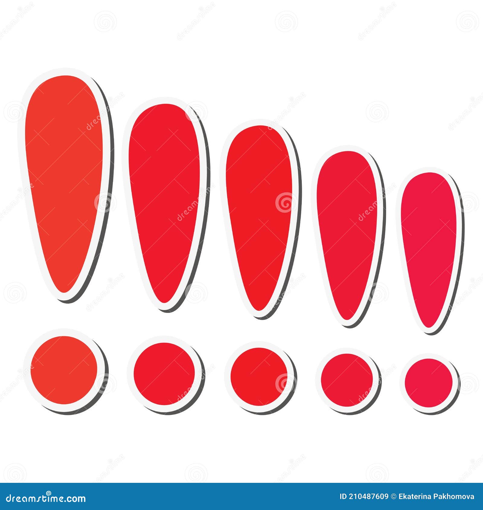 Cute Colorful Sticker Exclamation Marks Set. Stock Vector ...