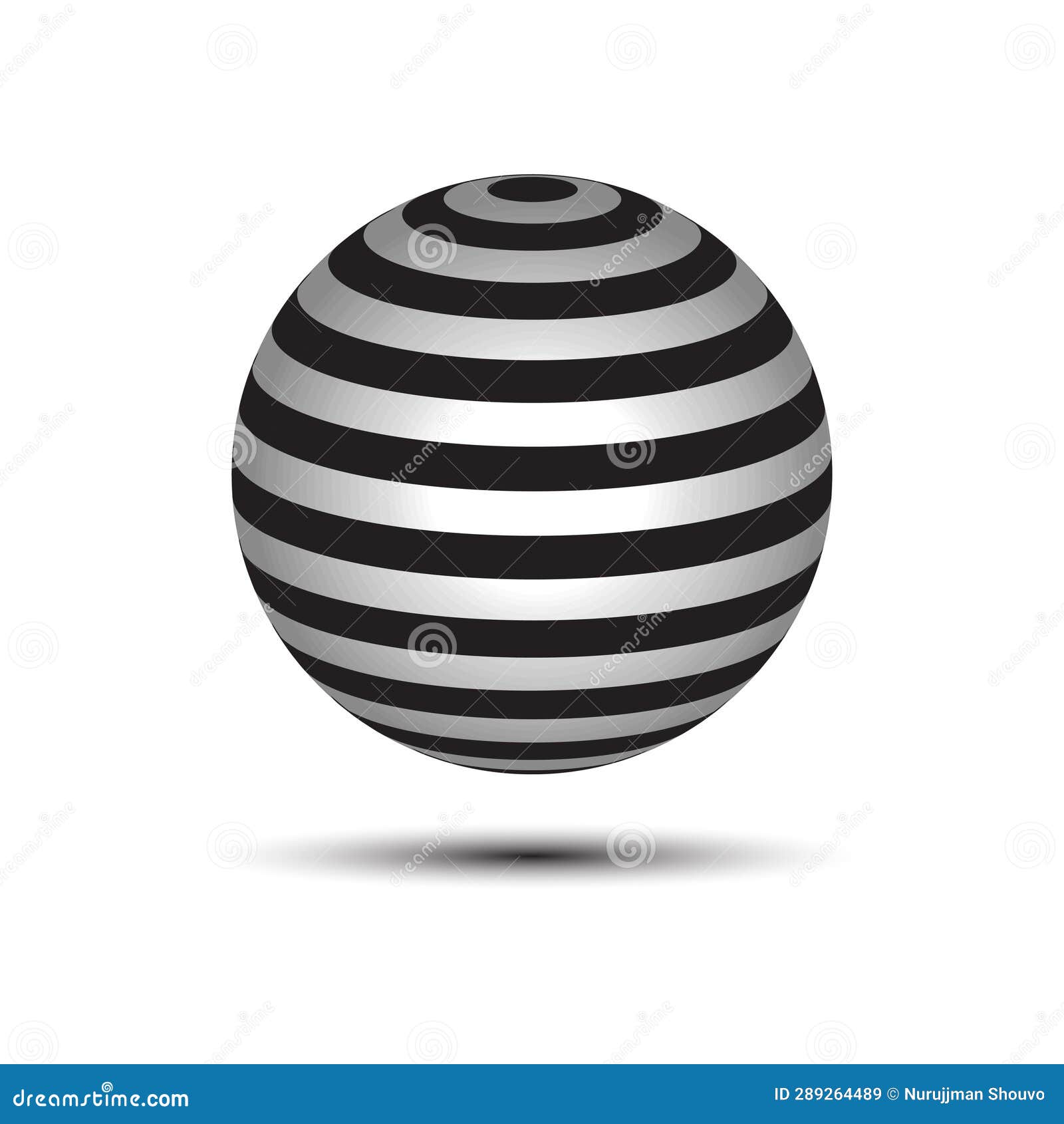 Print 3 Rendering Black and White Striped Sphere Stock Illustration ...