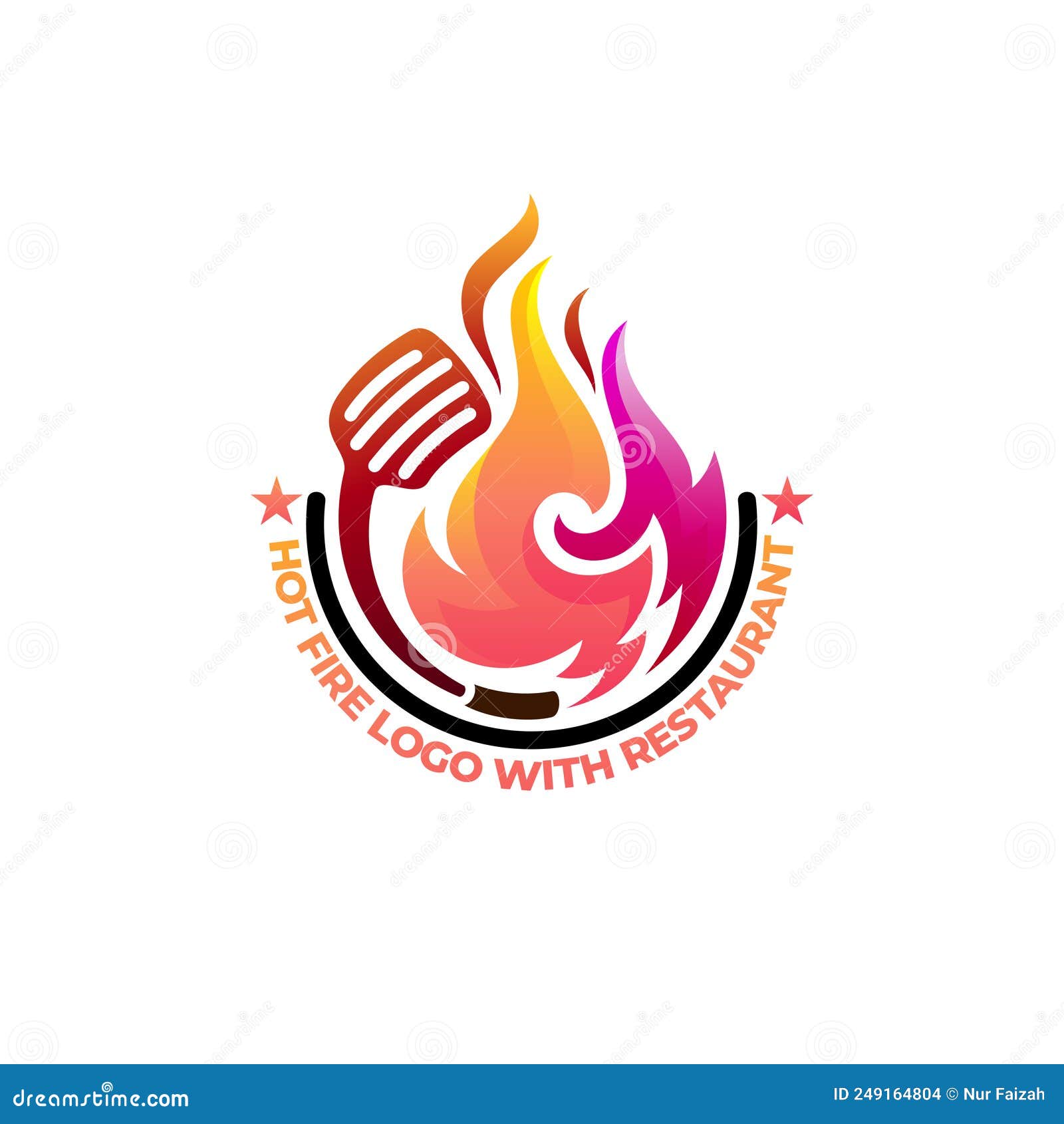 Restaurant Logo Template, Fire and Spatula Logo Combination Stock ...