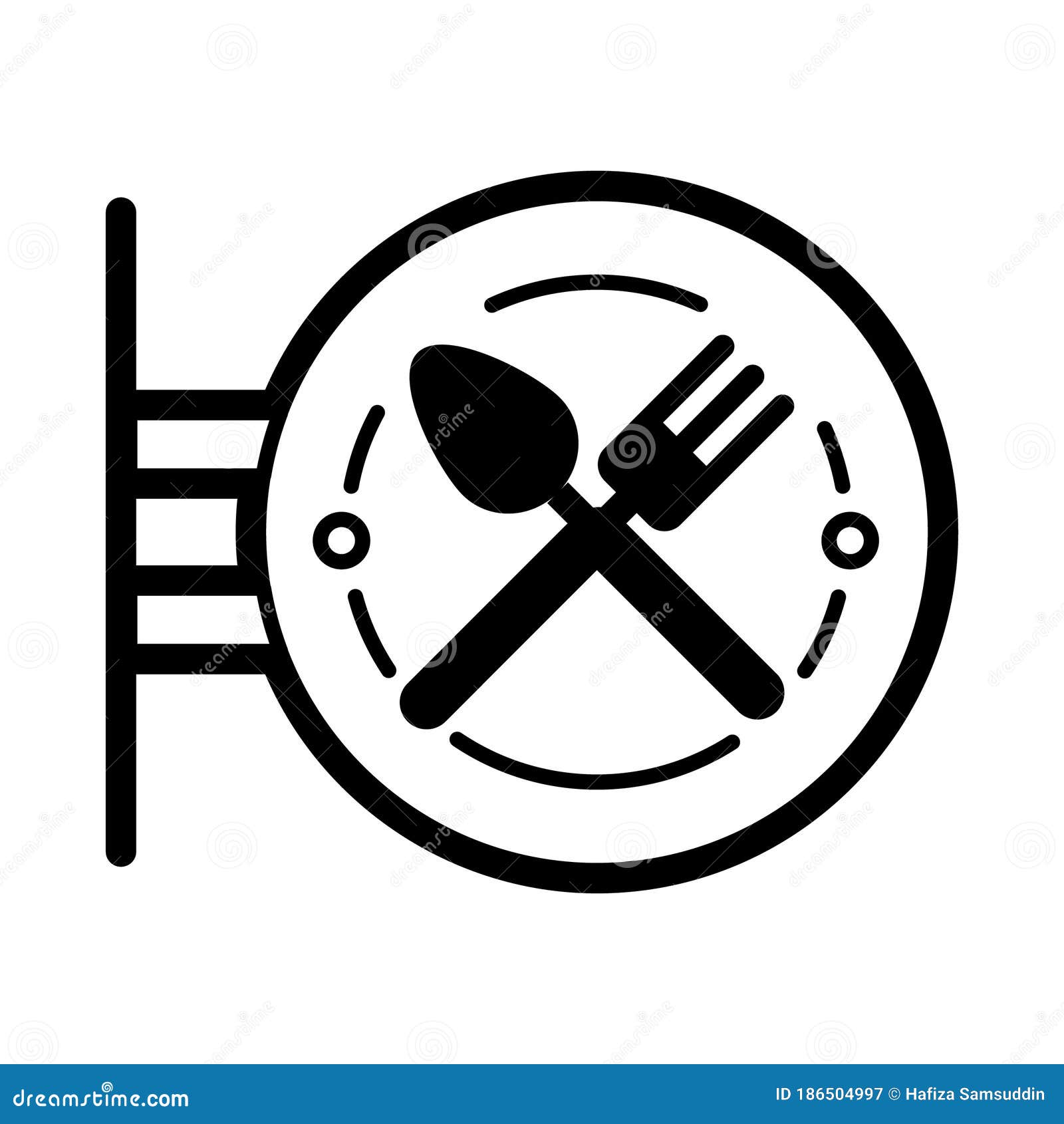 Print stock vector. Illustration of pictograms, restaurant - 186504997
