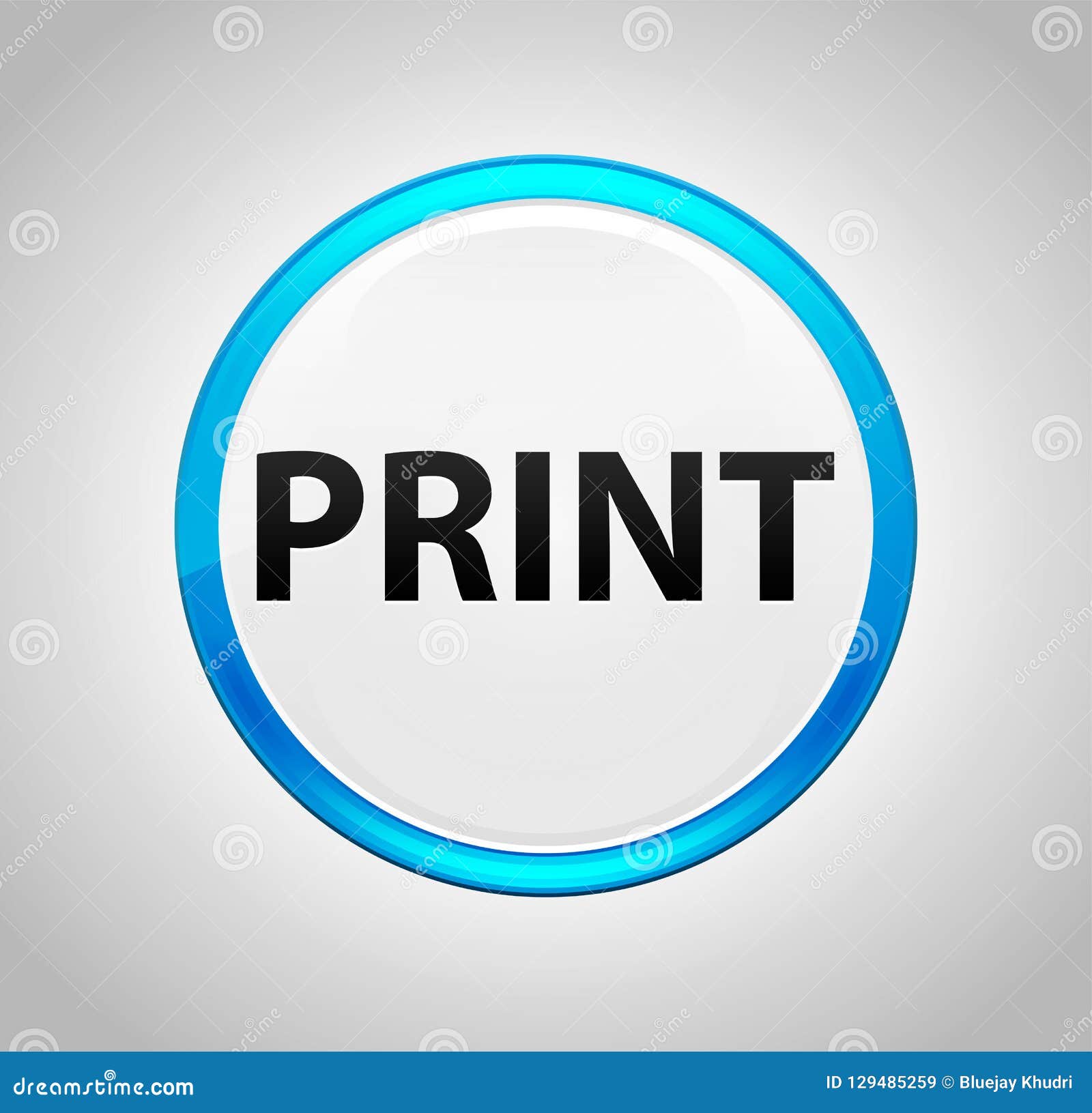 Print Round Blue Push Button Stock Illustration - Illustration of blue ...