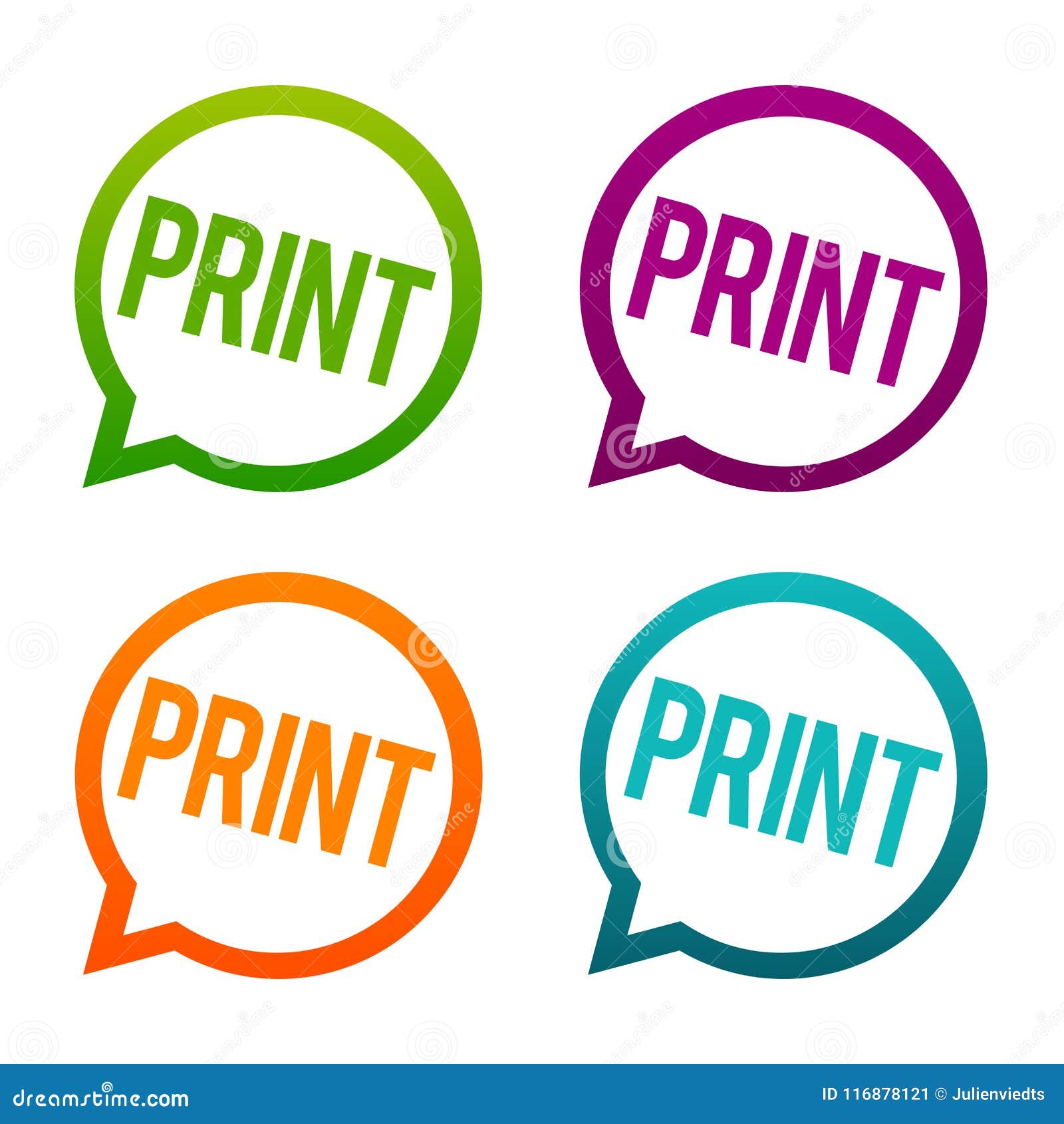 Print Round Buttons. Circle Eps10 Vector Stock Vector - Illustration of ...