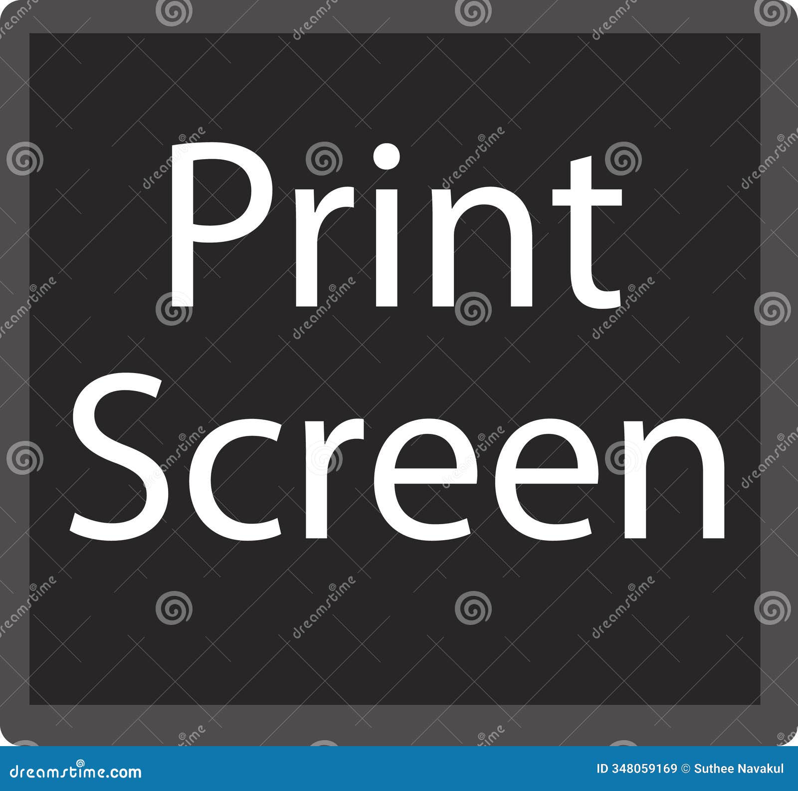 Print Screen Computer Key Button on White Background. Flat Style. Print ...